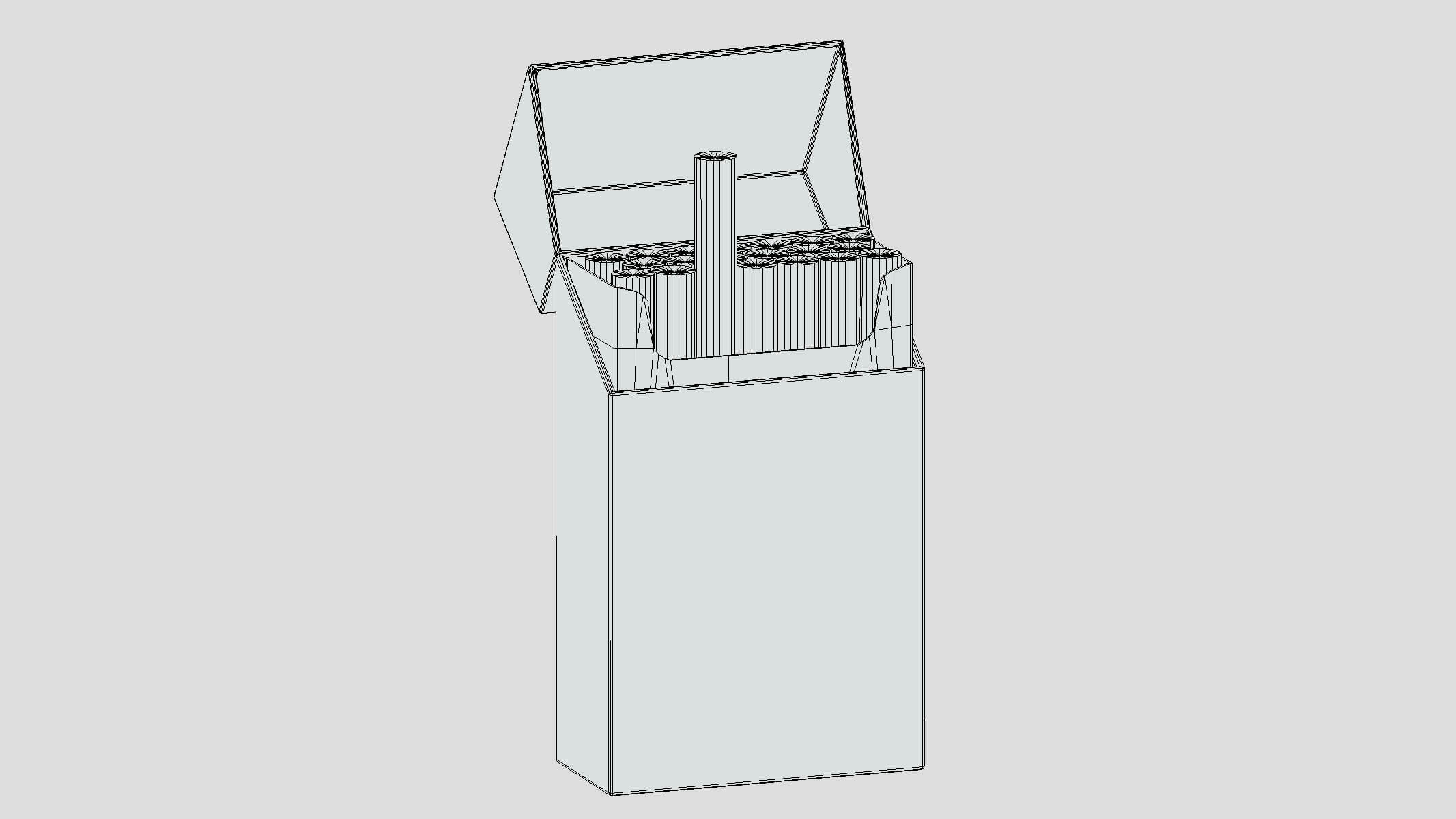 Cigarettes Box Low Poly - 3D Model by frezzy