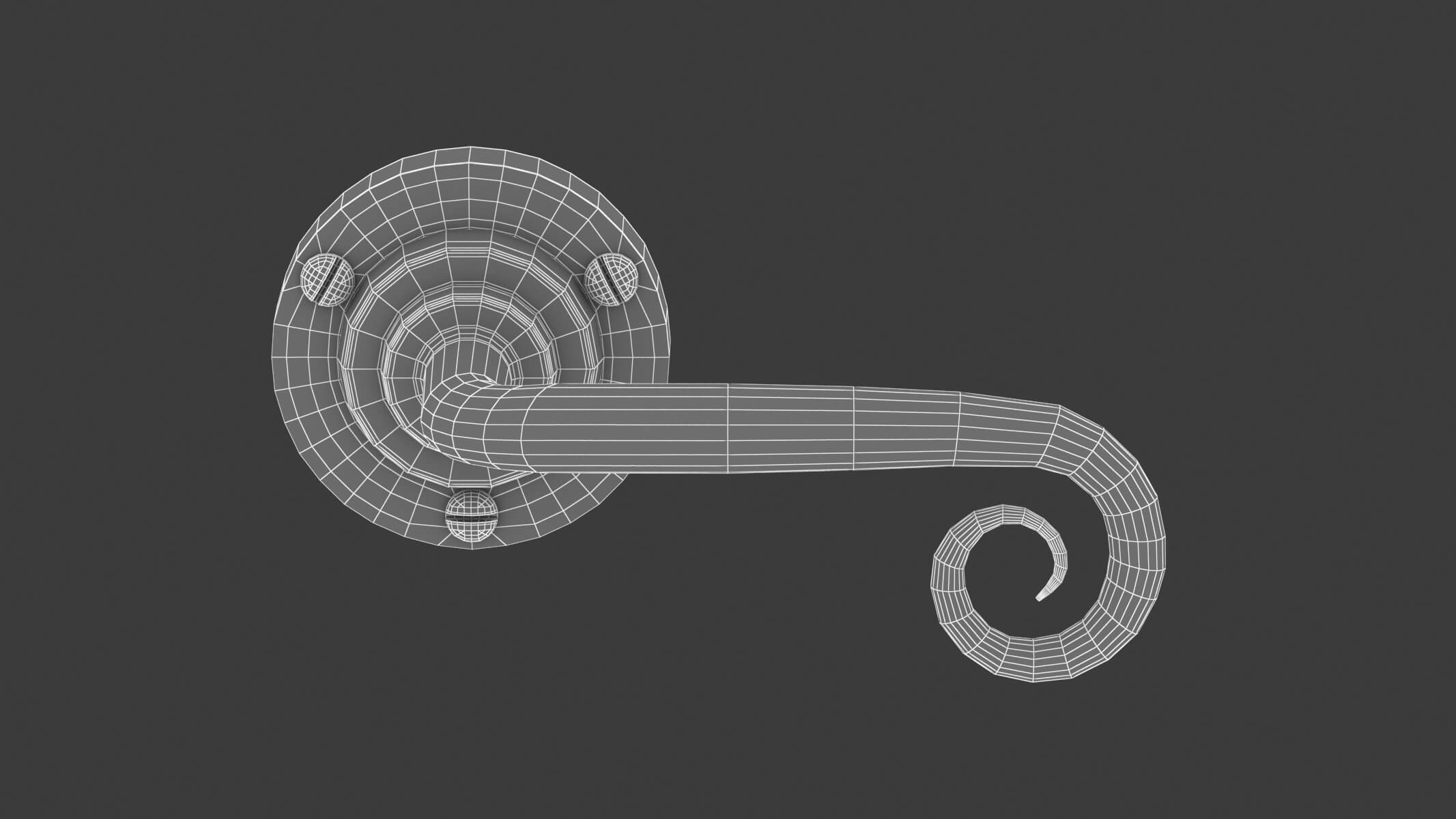 Circle Stonebridge Curl Door Handle - 3D Model by frezzy