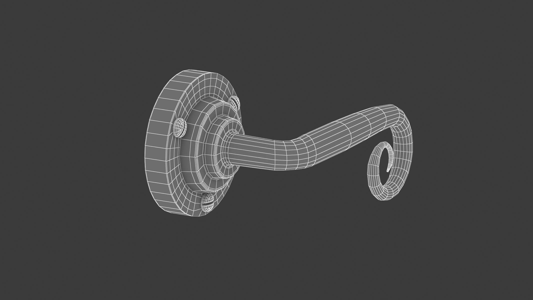Circle Stonebridge Curl Door Handle - 3D Model by frezzy