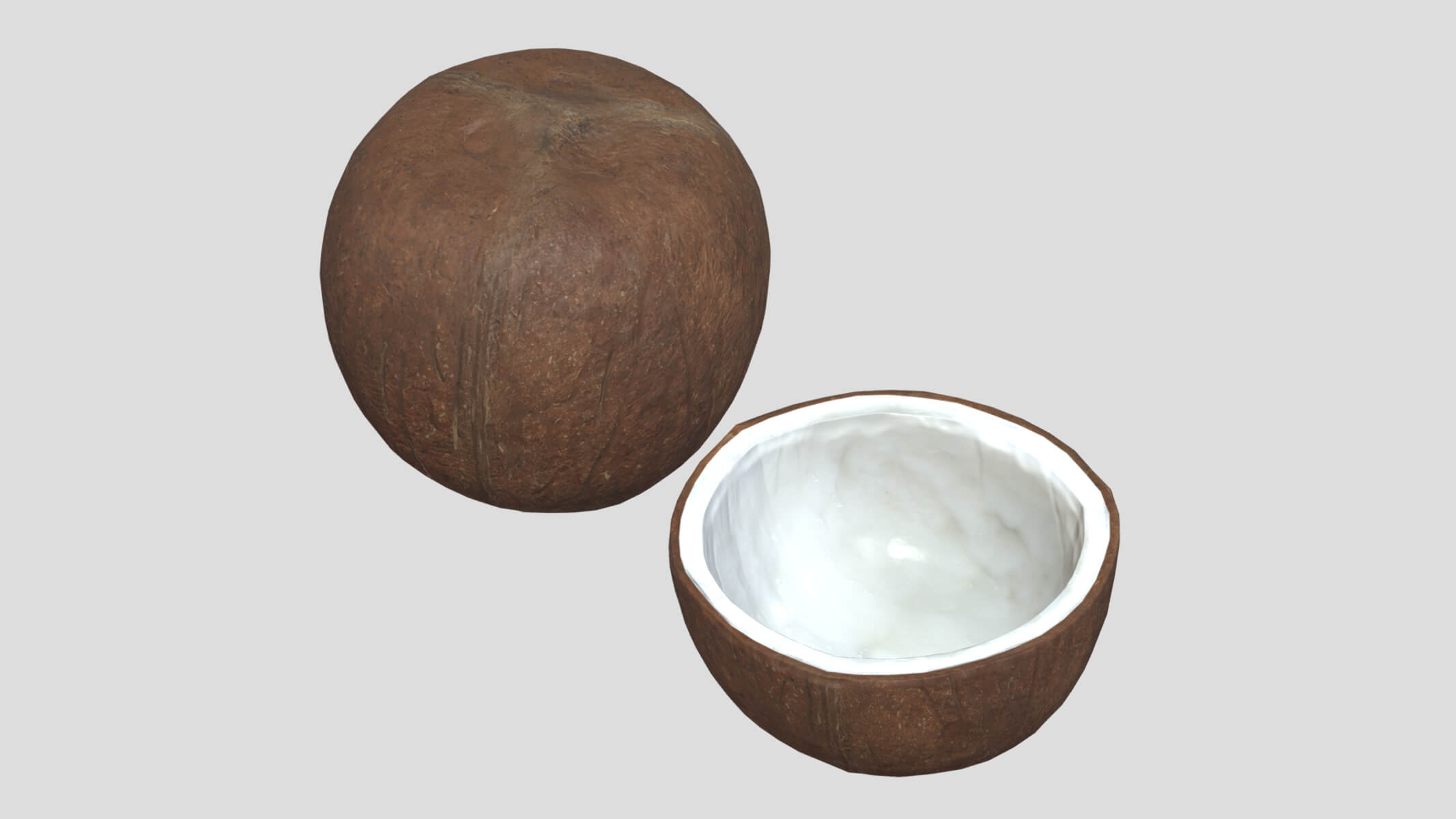 Coconut 01 Low Poly - 3D Model by frezzy