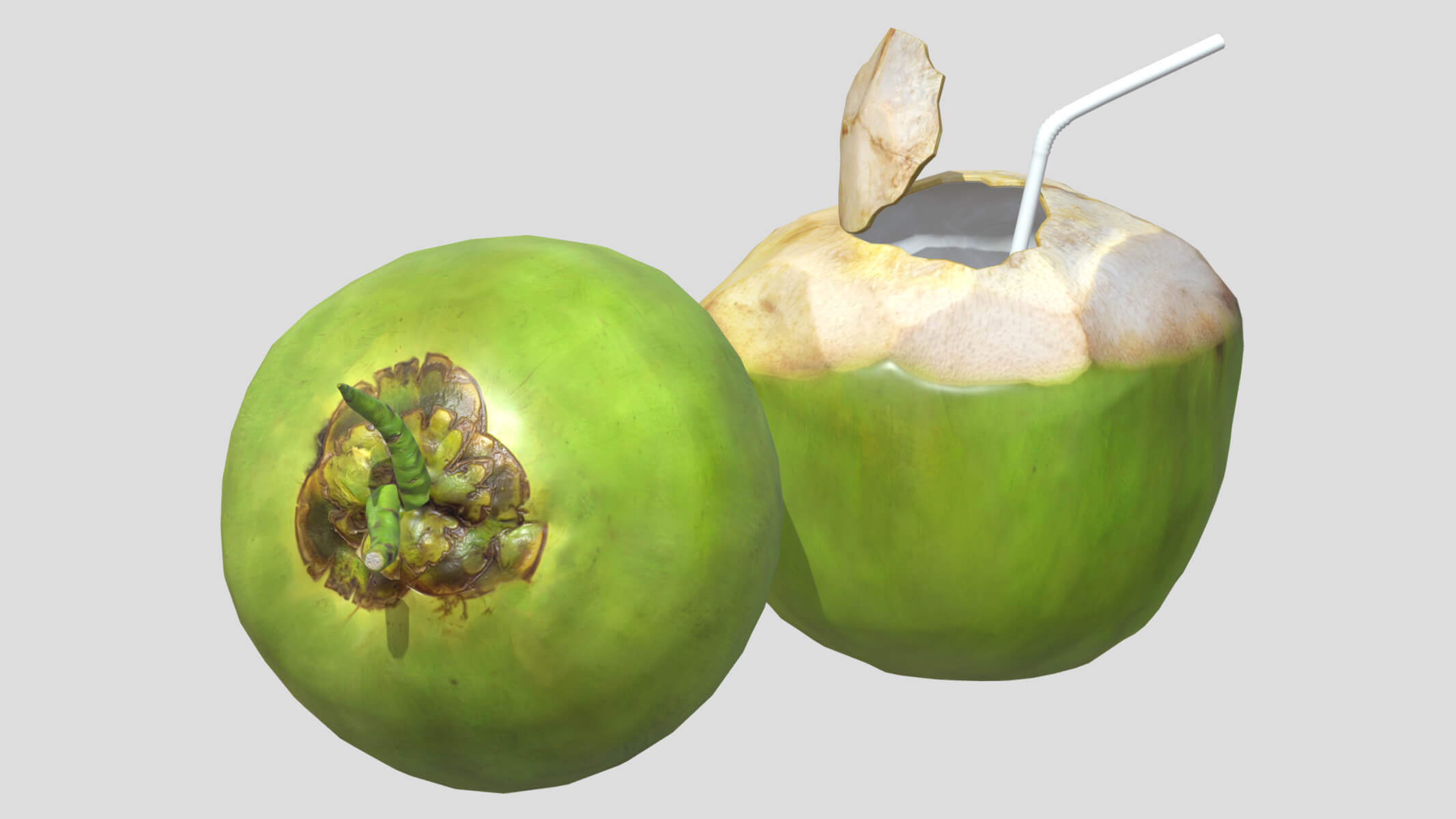 Coconut 02 Low Poly - 3D Model by frezzy
