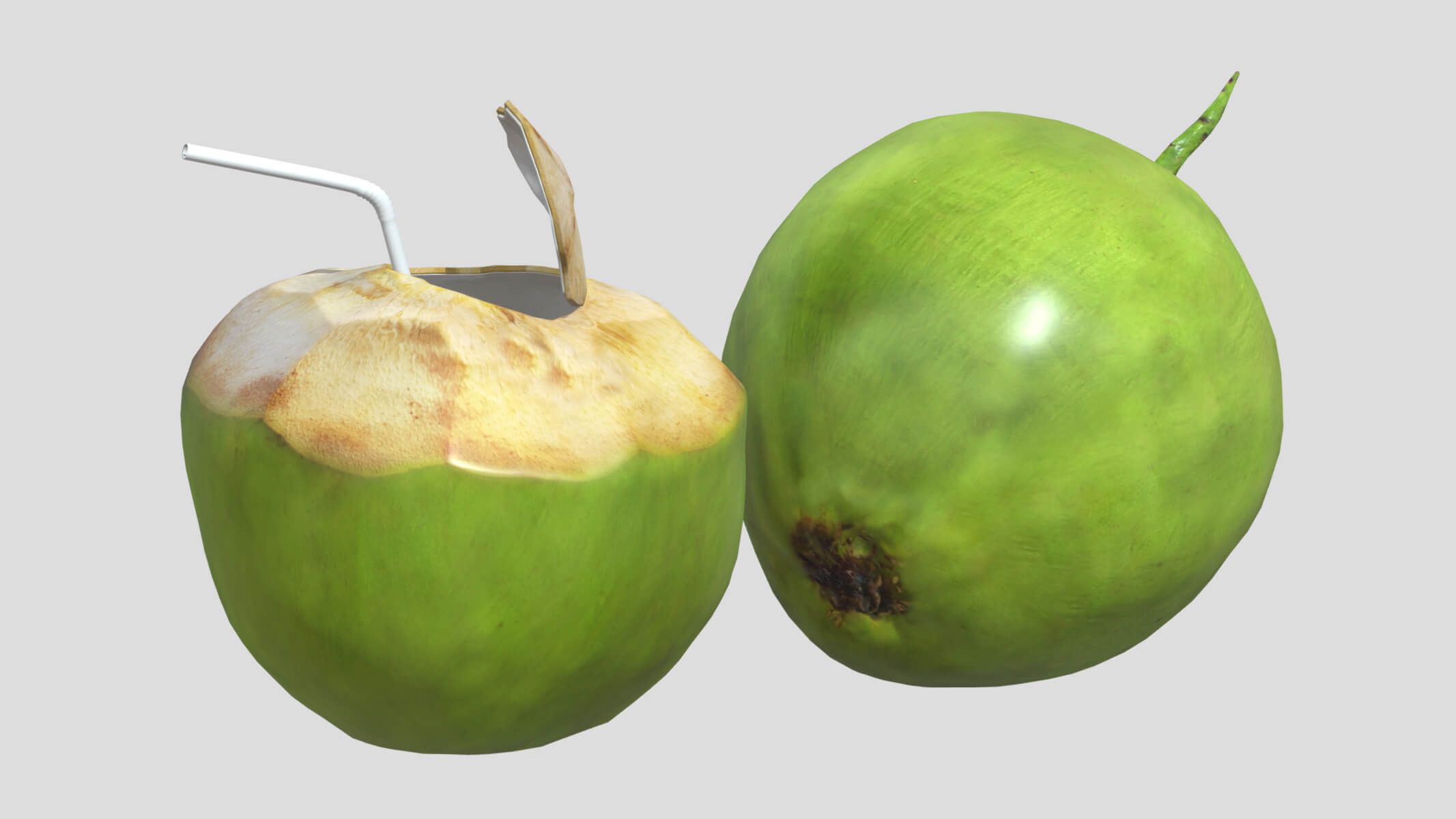 Coconut 02 Low Poly - 3D Model by frezzy