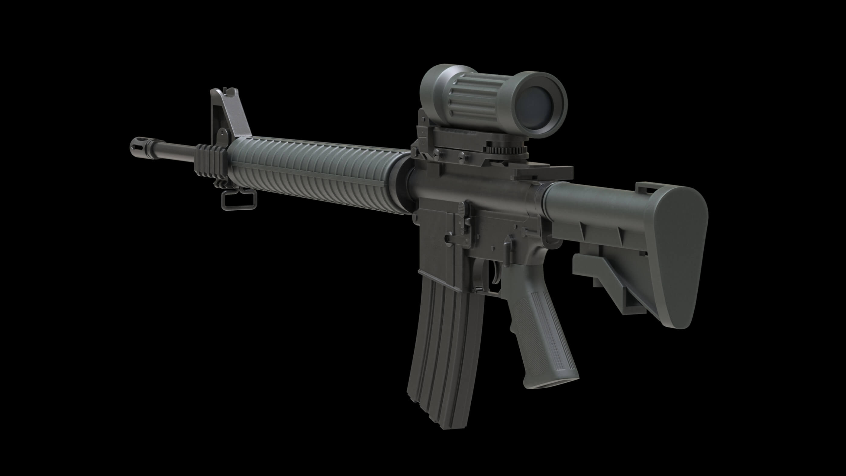 Colt Canada C7A2 Low Poly - 3D Model by frezzy