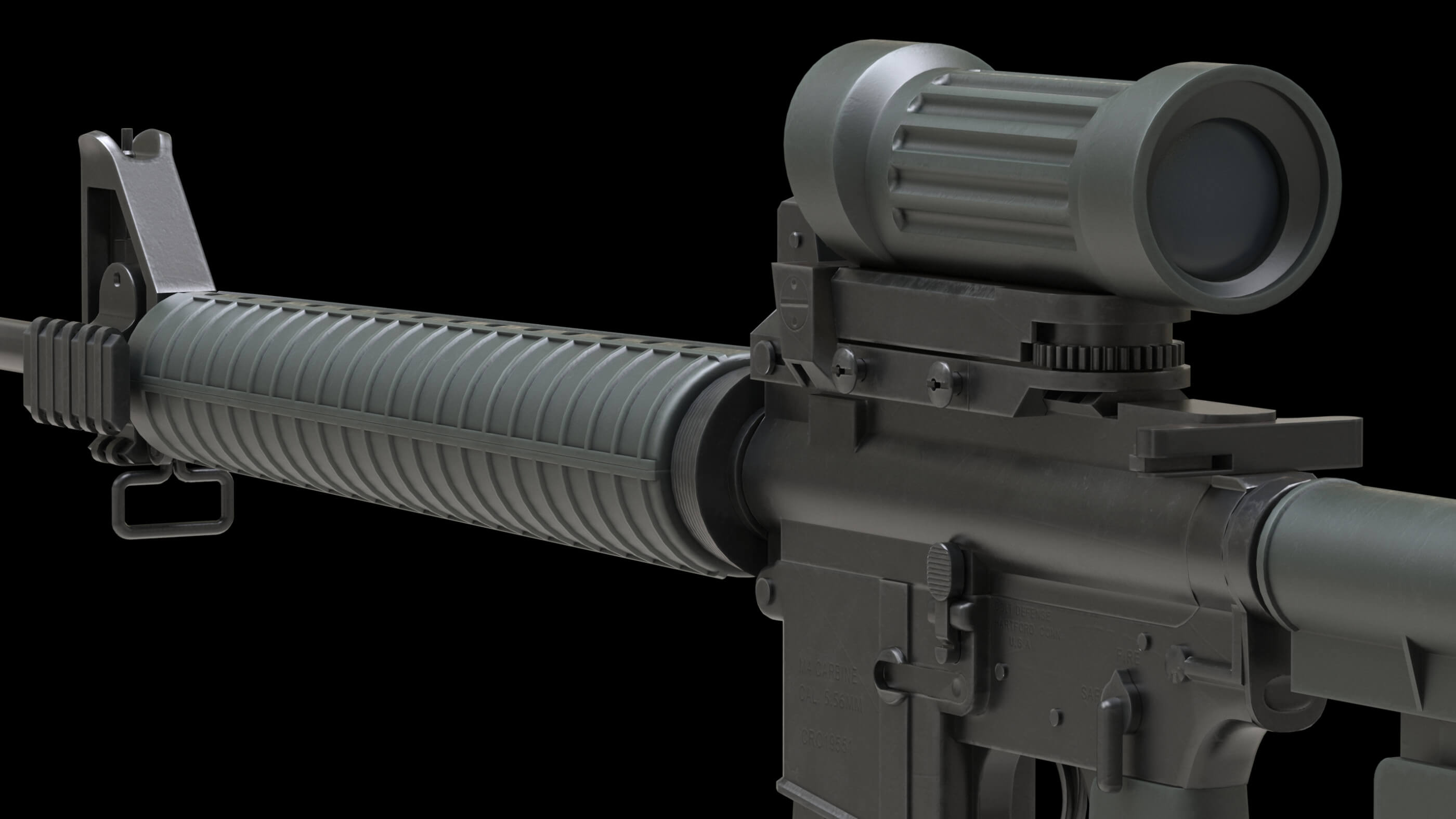 Colt Canada C7A2 Low Poly - 3D Model by frezzy