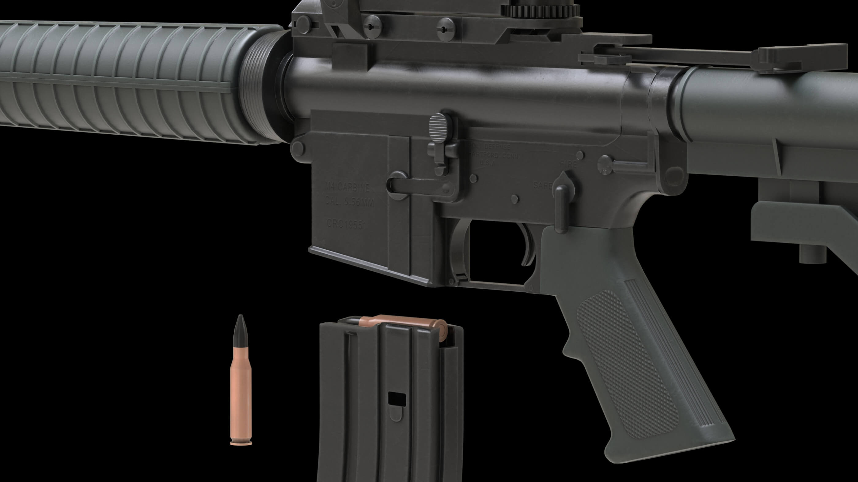 Colt Canada C7A2 Low Poly - 3D Model by frezzy
