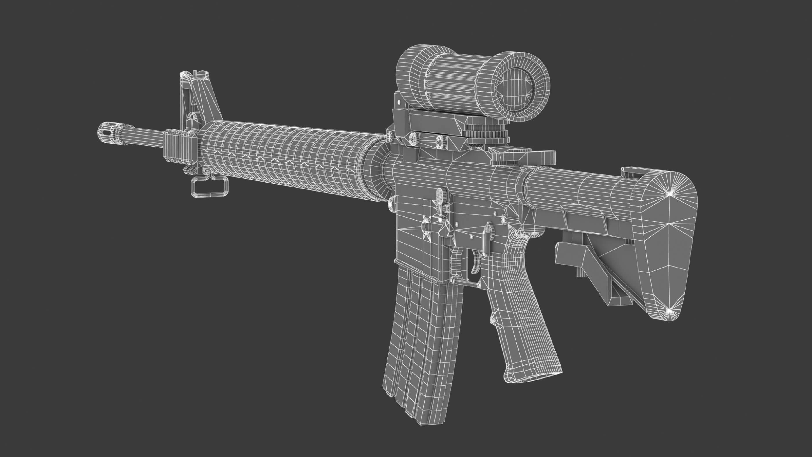 Colt Canada C7A2 Low Poly - 3D Model by frezzy