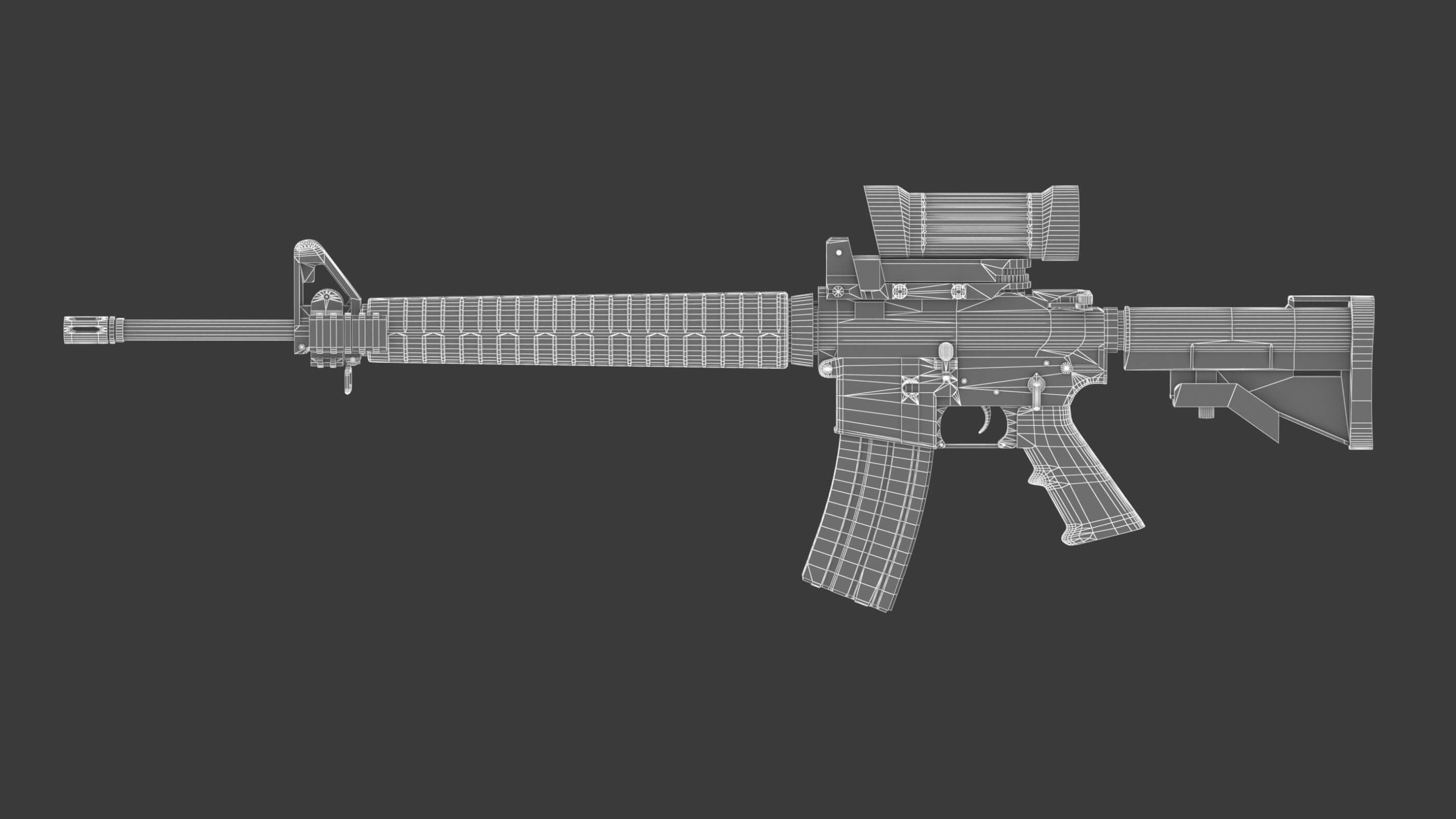 Colt Canada C7A2 Low Poly - 3D Model by frezzy