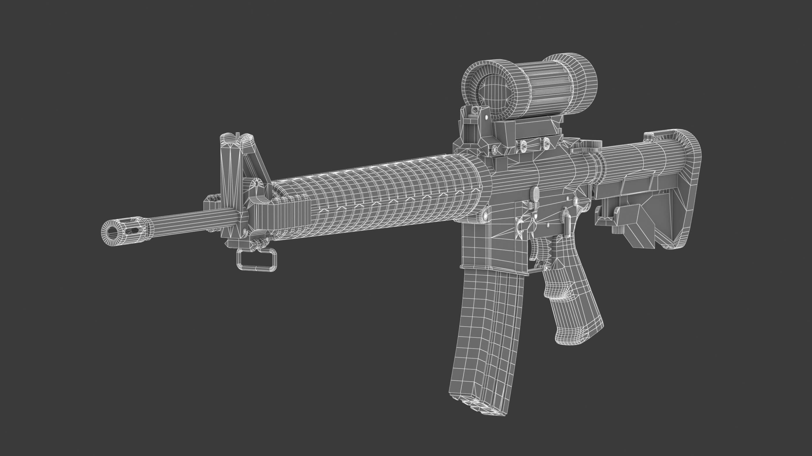 Colt Canada C7A2 Low Poly - 3D Model by frezzy