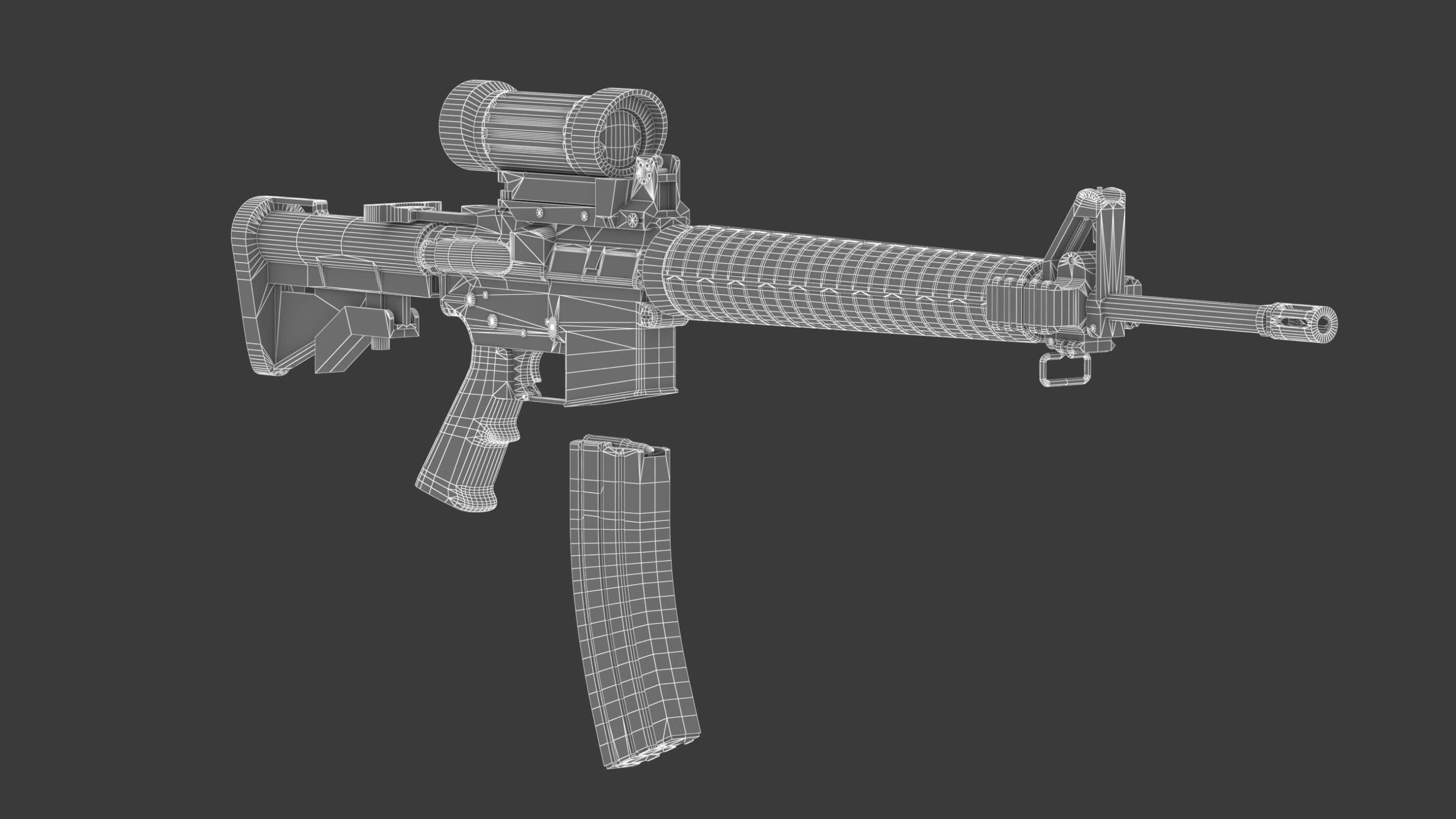 Colt Canada C7A2 Low Poly - 3D Model by frezzy