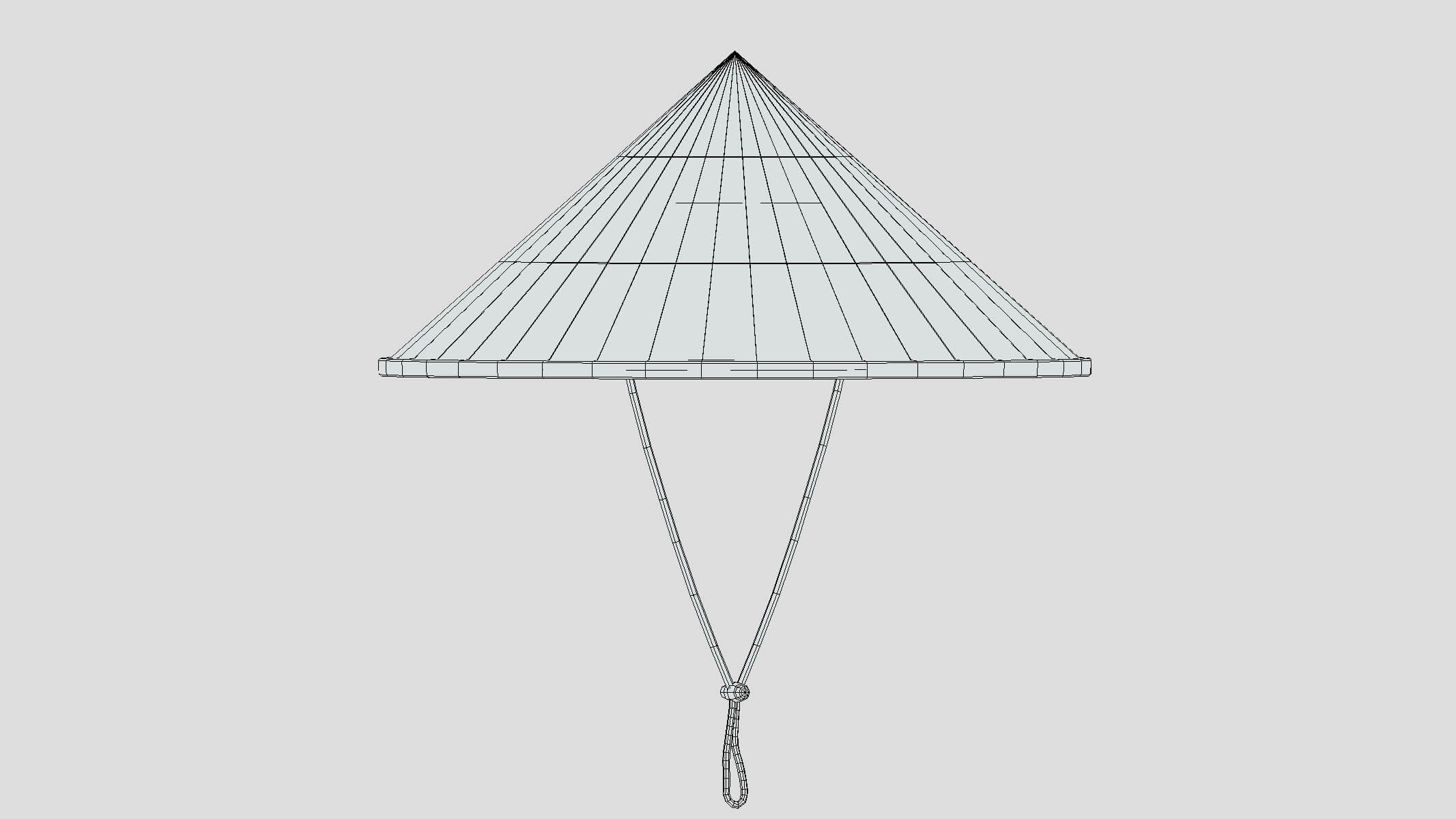 Conical Hat Low Poly - 3D Model by frezzy