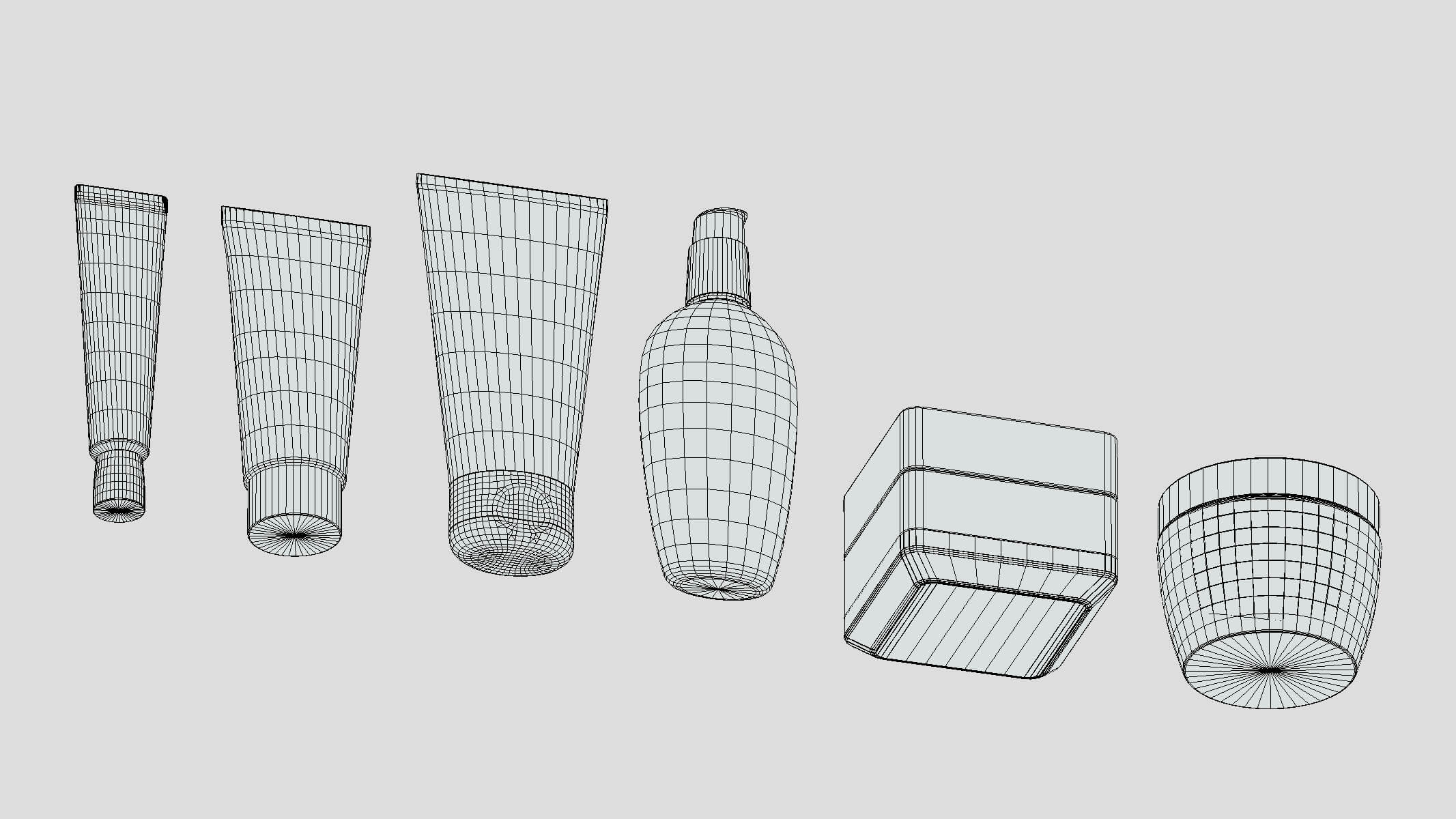 Cosmetics Set Low Poly - 3D Model by frezzy