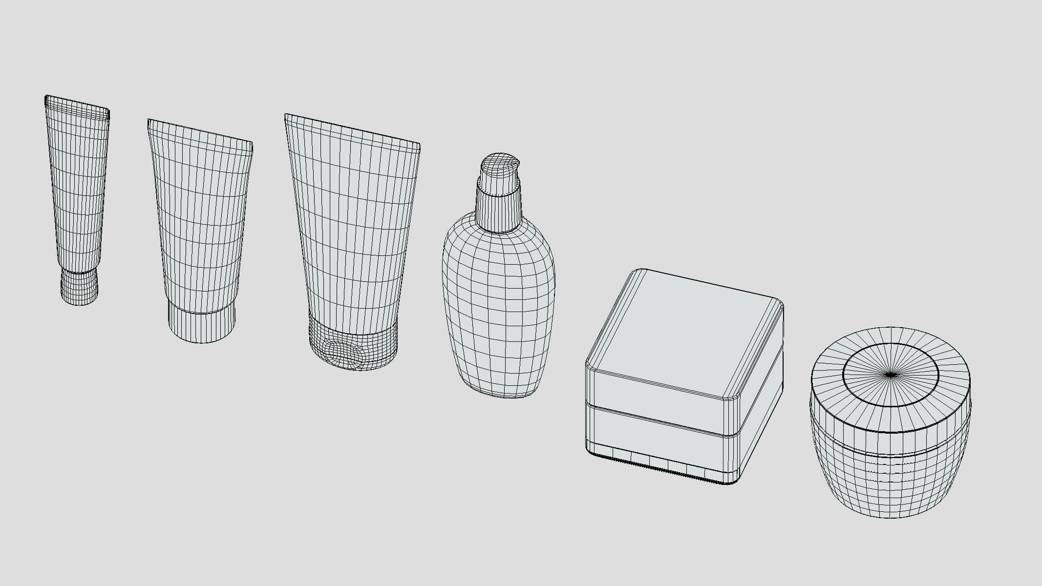 Cosmetics Set Low Poly - 3D Model by frezzy