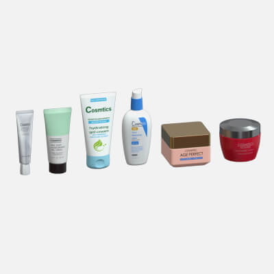 Cosmetics Set Low Poly - 3D Model by frezzy