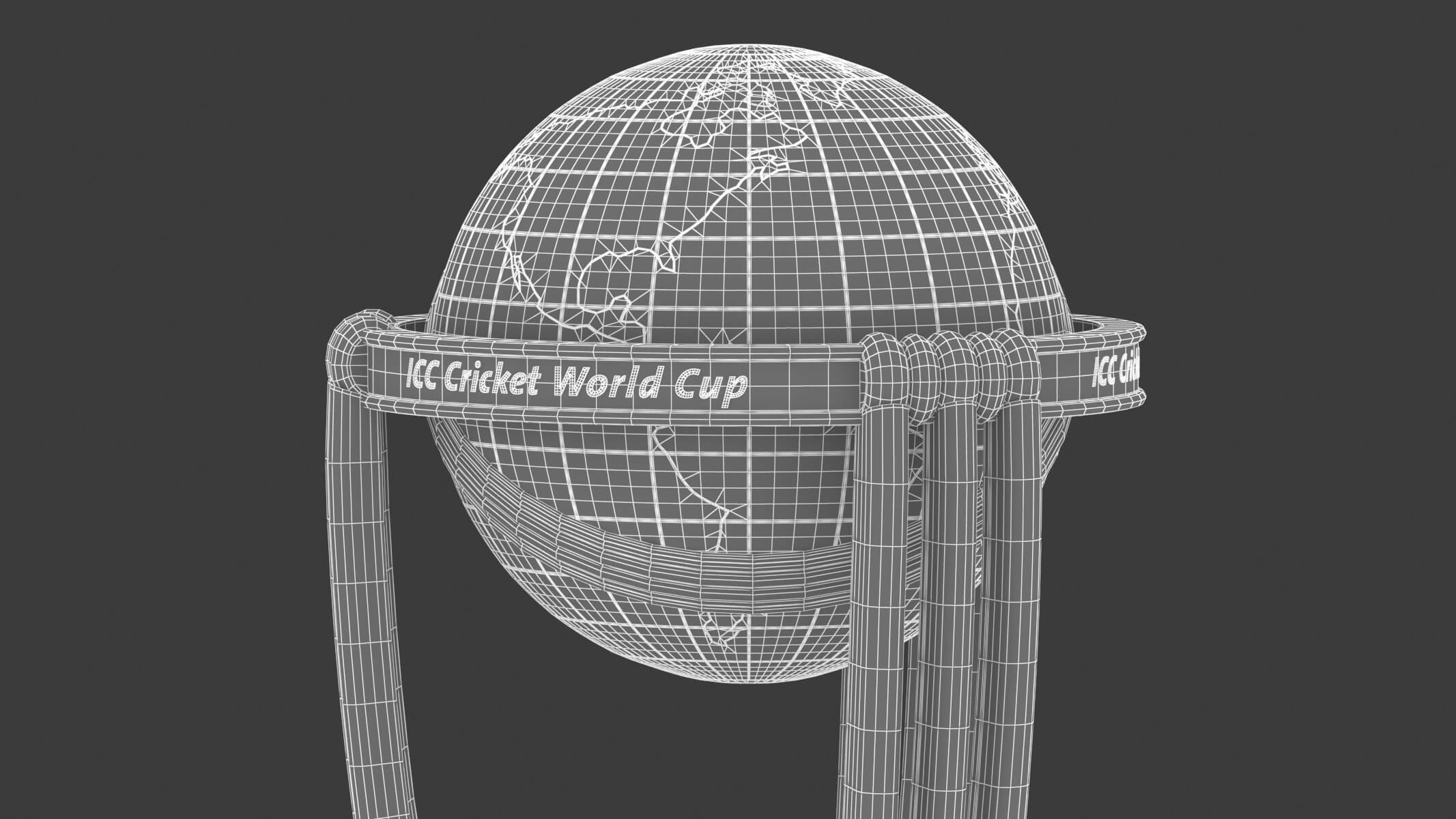 Cricket World Cup Trophy - 3D Model by frezzy