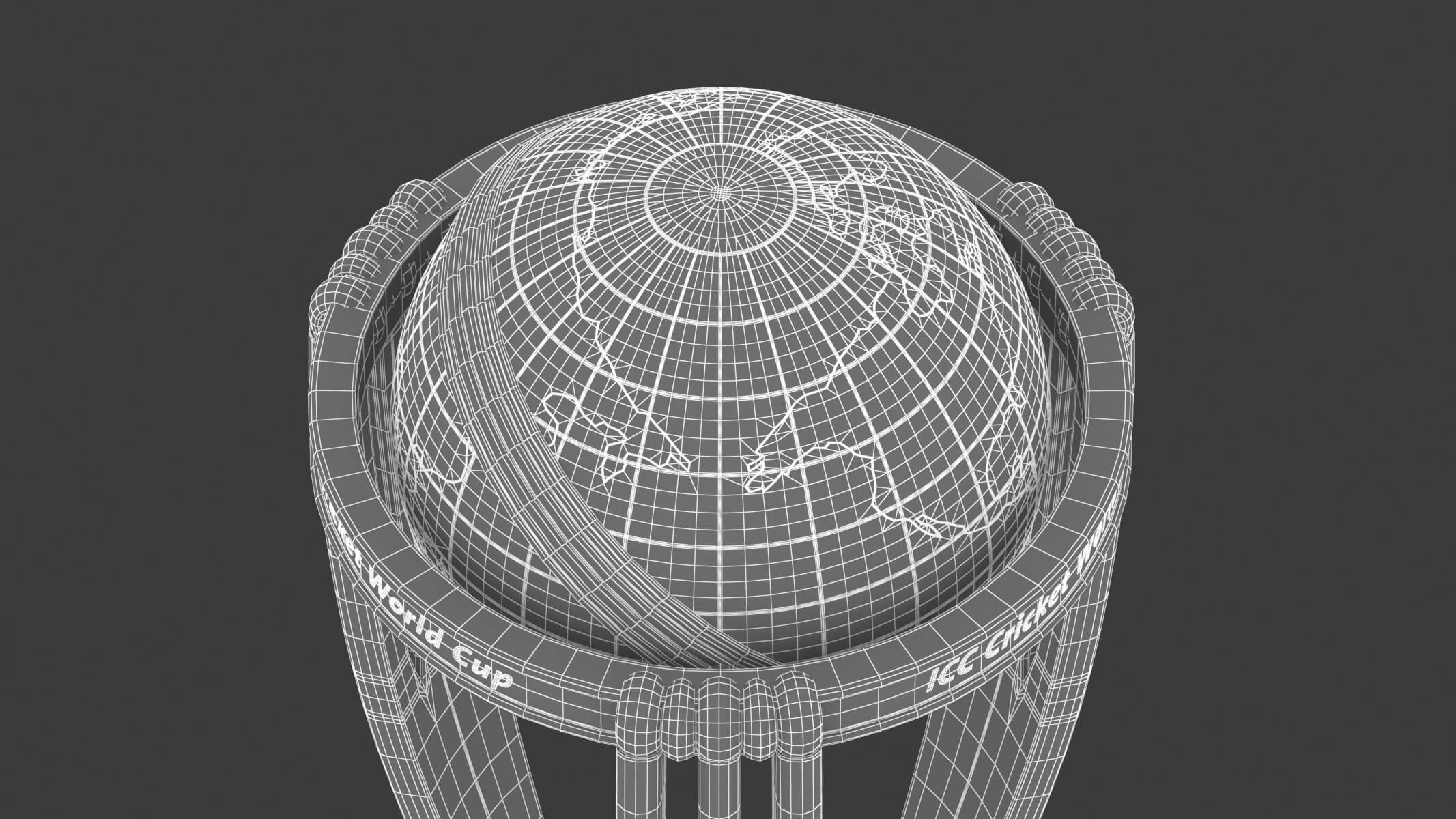 Cricket World Cup Trophy - 3D Model by frezzy