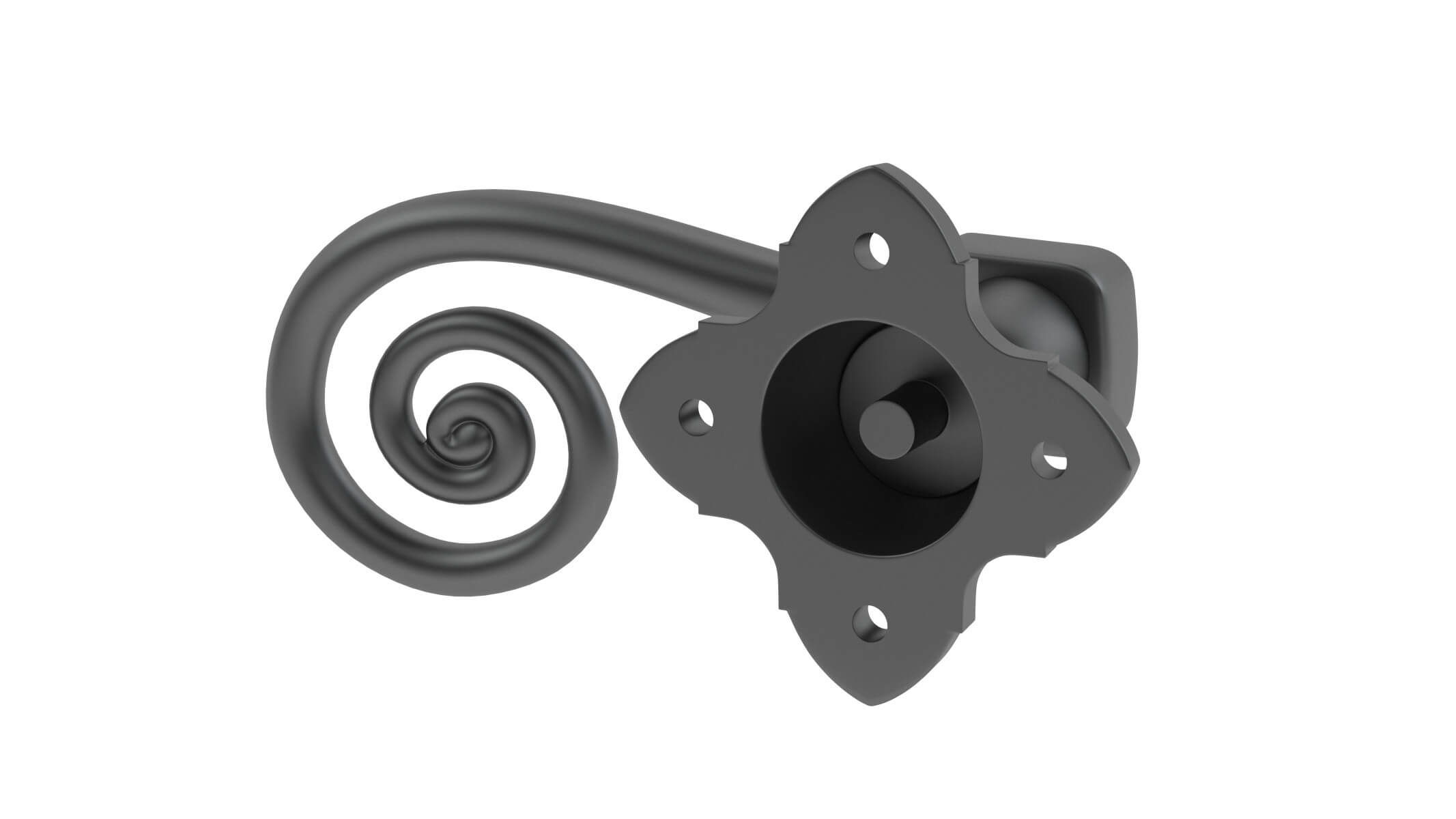 Curly Tail Black Antique Handle - 3D Model by frezzy