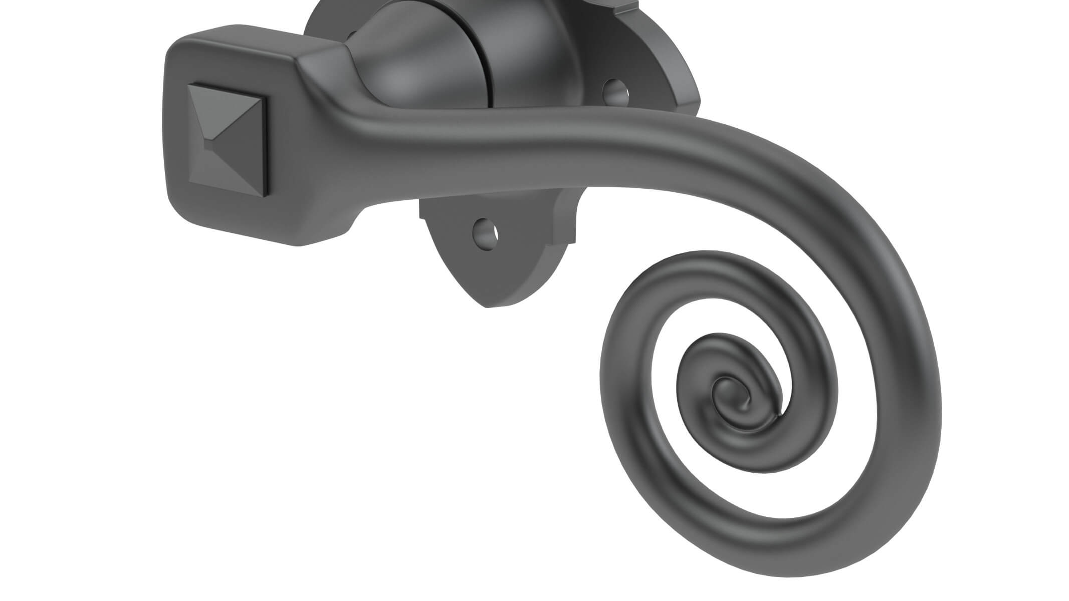 Curly Tail Black Antique Handle - 3D Model by frezzy