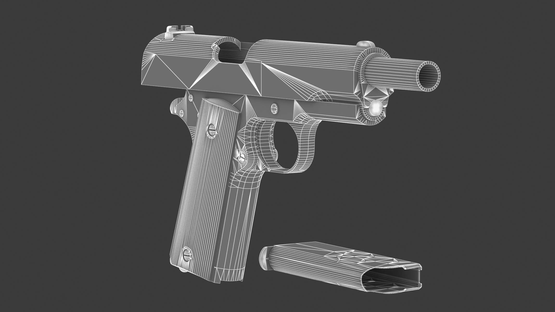 Dan Wesson M1911 ACP Low Poly - 3D Model by frezzy