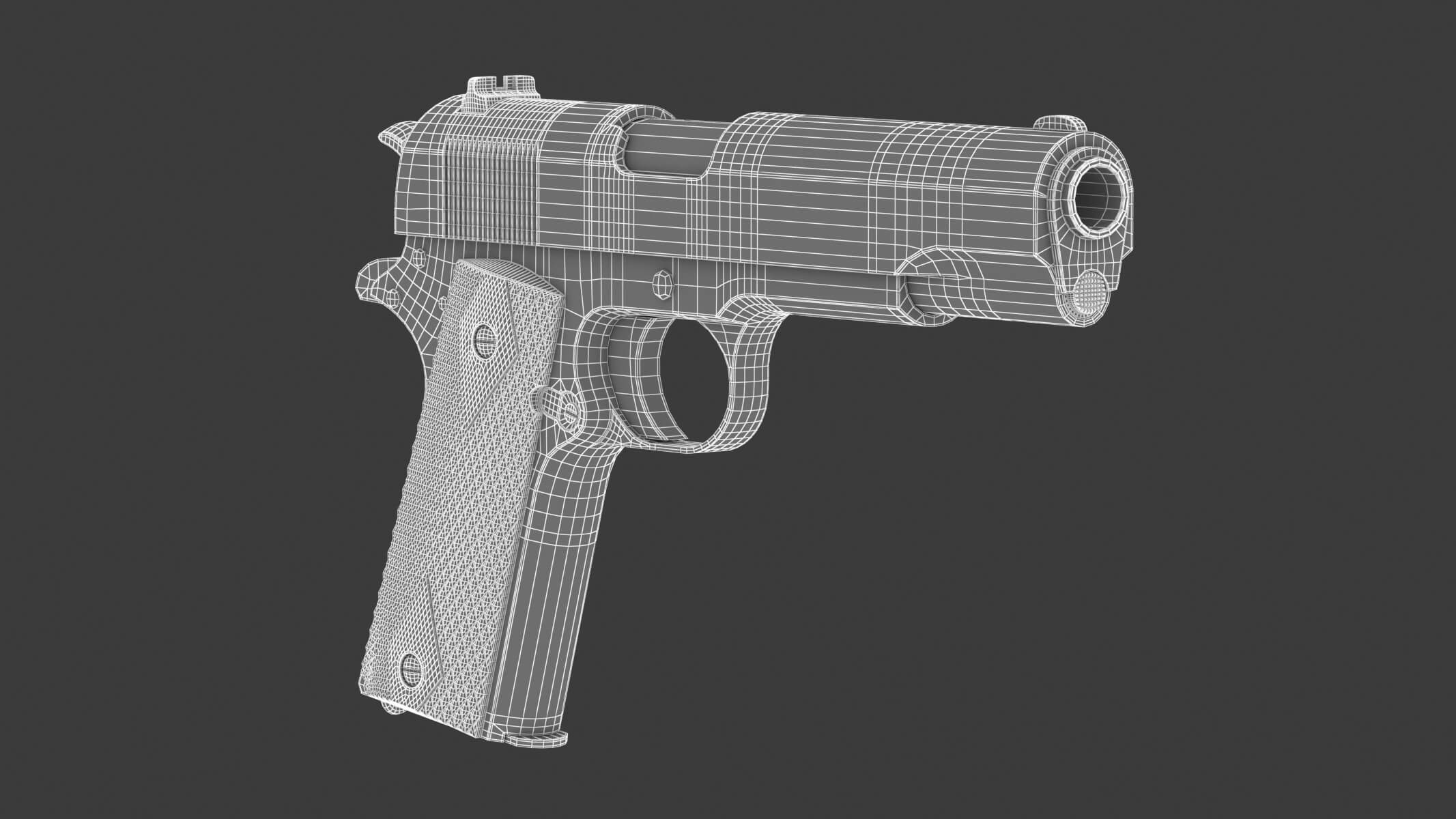Dan Wesson M1911 ACP Pistol - 3D Model by frezzy