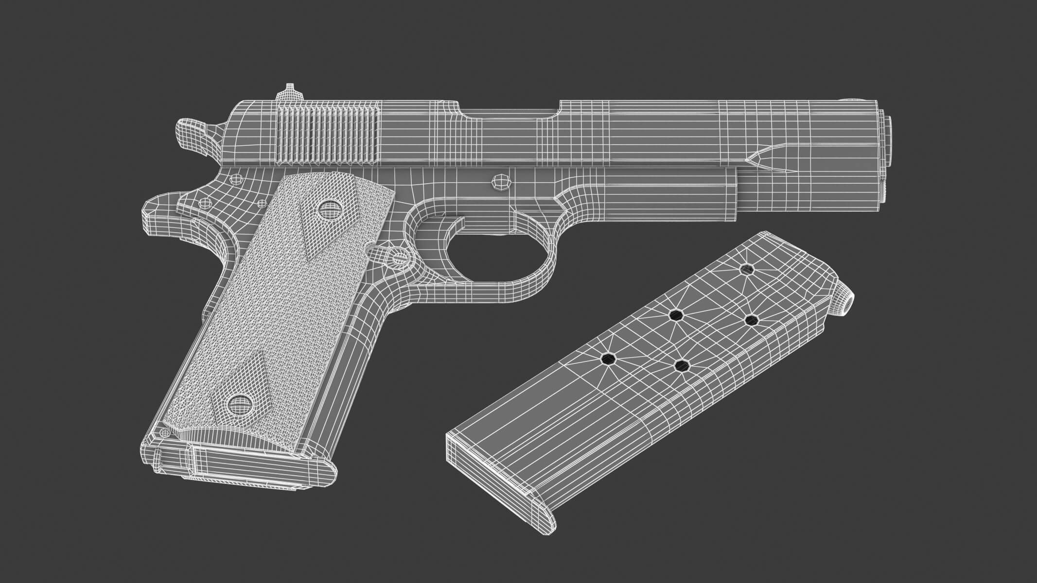 Dan Wesson M1911 ACP Pistol - 3D Model by frezzy