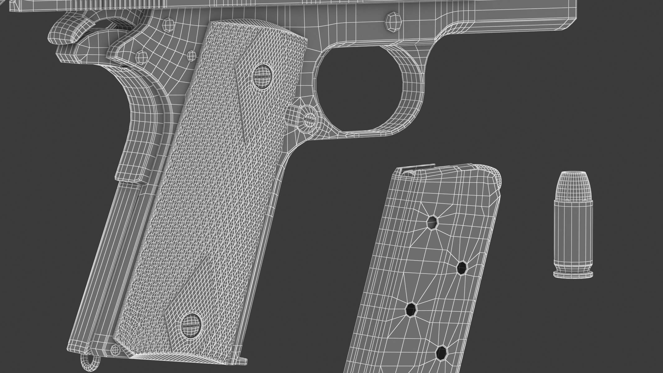 Dan Wesson M1911 ACP Pistol - 3D Model by frezzy