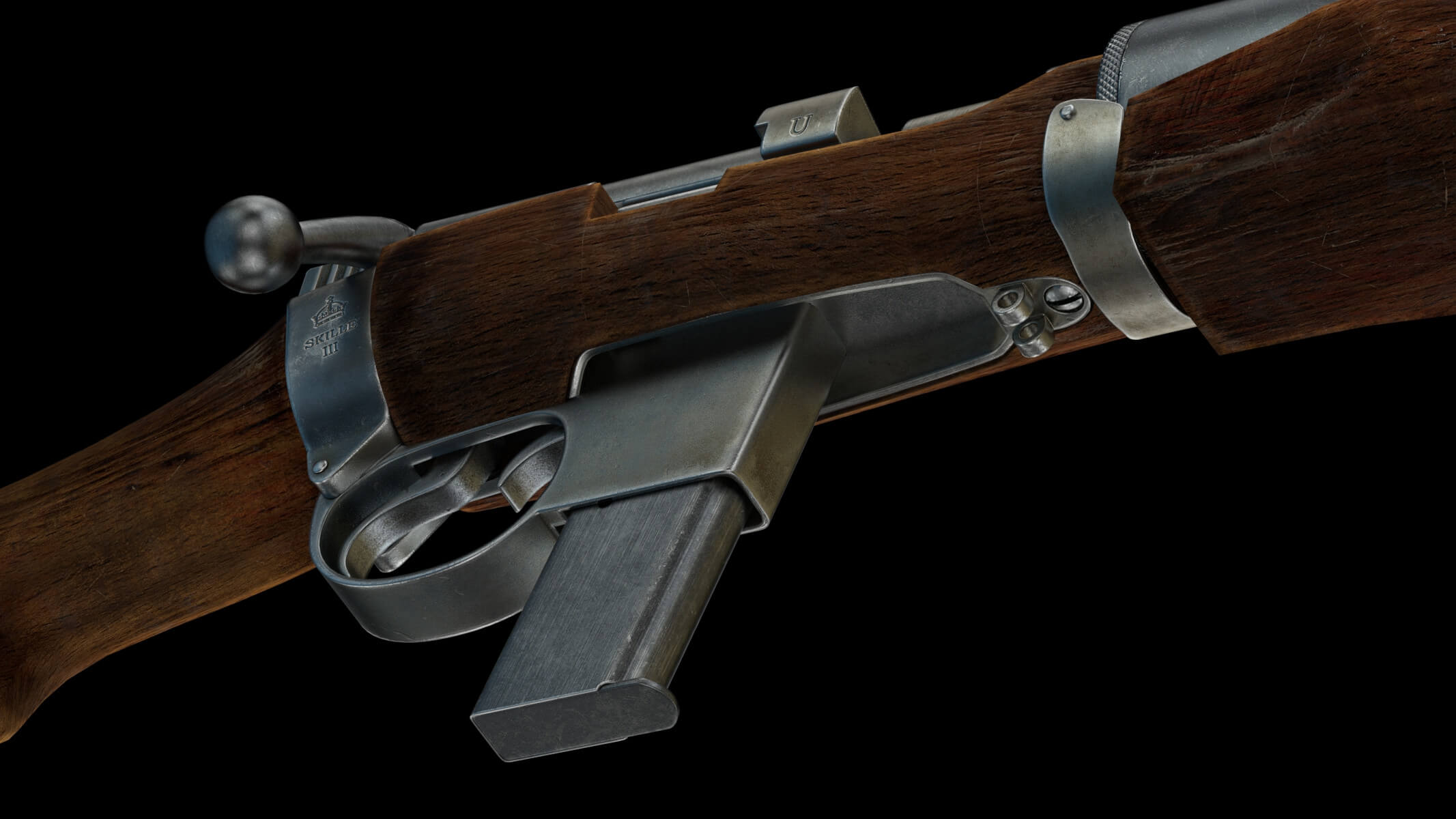 De Lisle Carbine Low Poly - 3D Model by frezzy