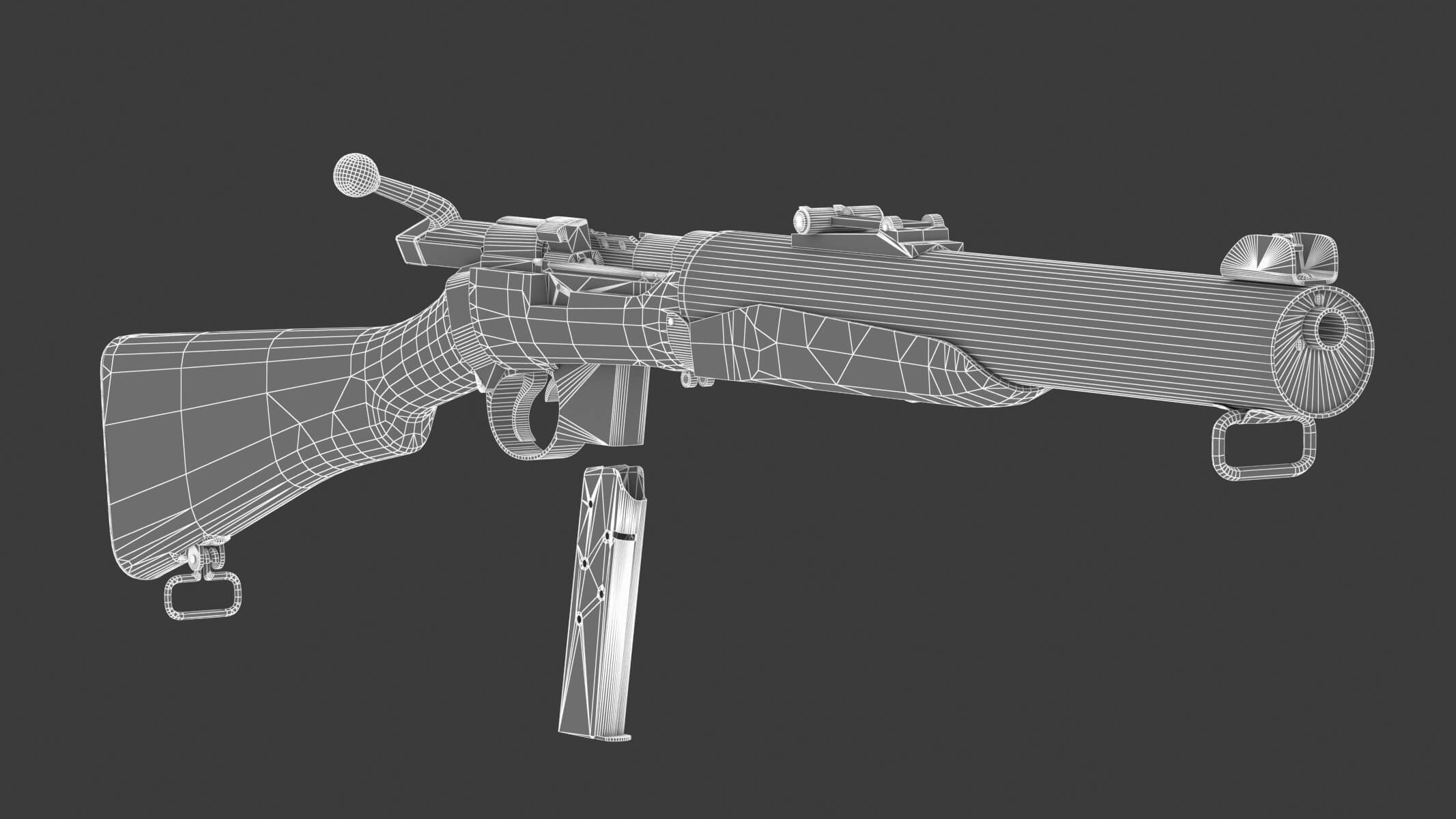 De Lisle Carbine Low Poly - 3D Model by frezzy