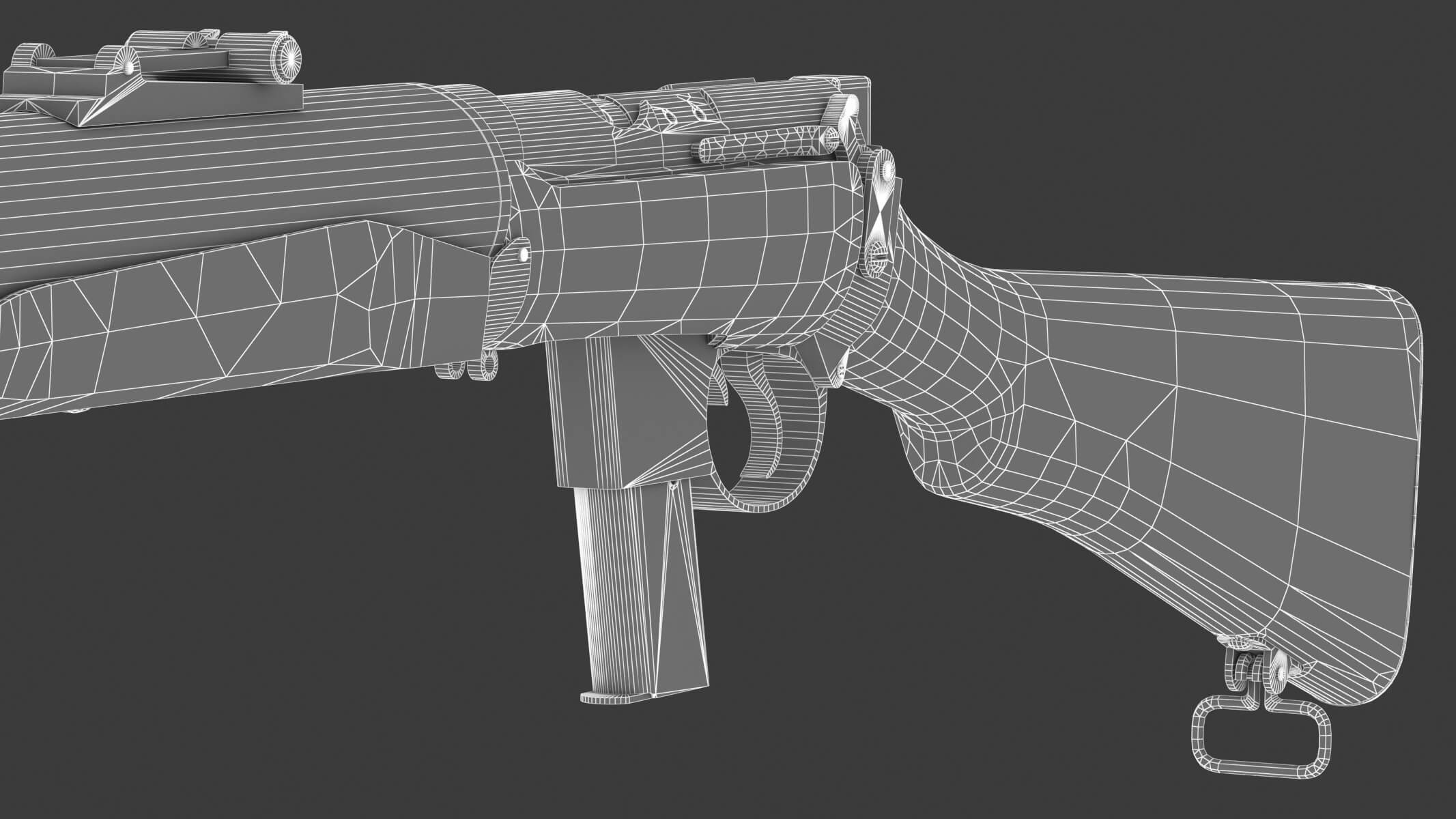 De Lisle Carbine Low Poly - 3D Model by frezzy