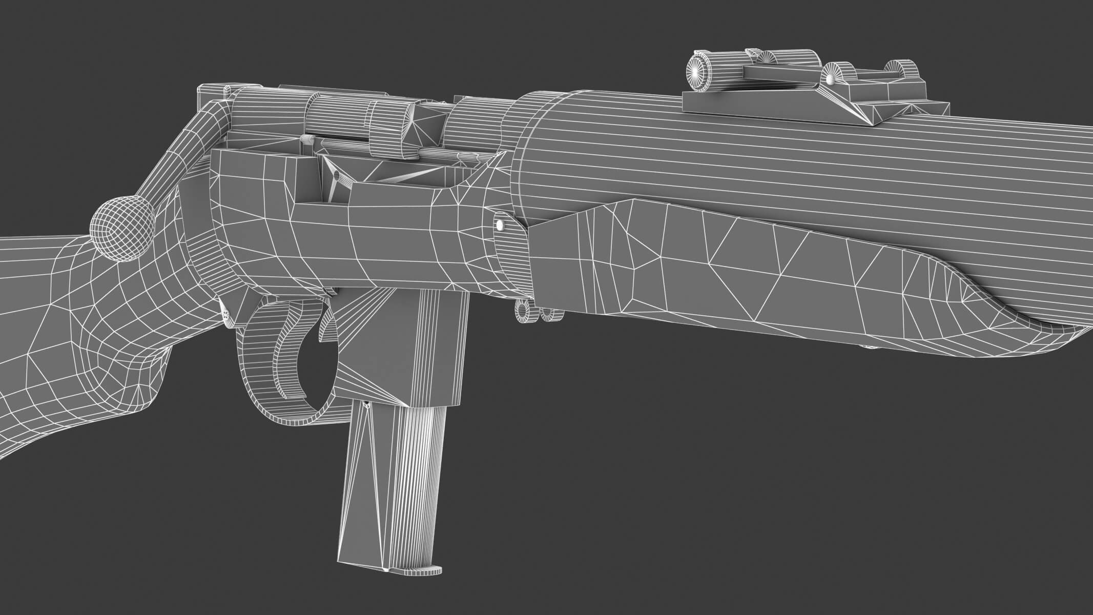 De Lisle Carbine Low Poly - 3D Model by frezzy