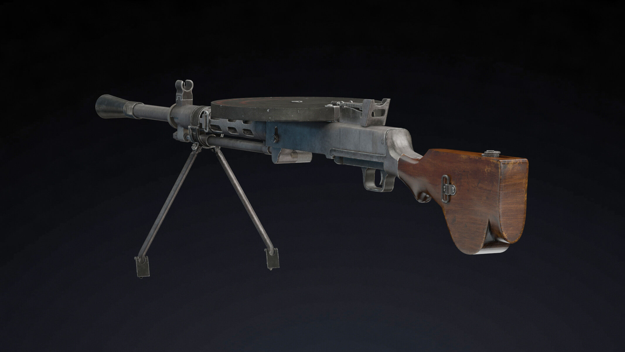 Degtyaryov Machine Gun Low Poly - 3D Model by frezzy