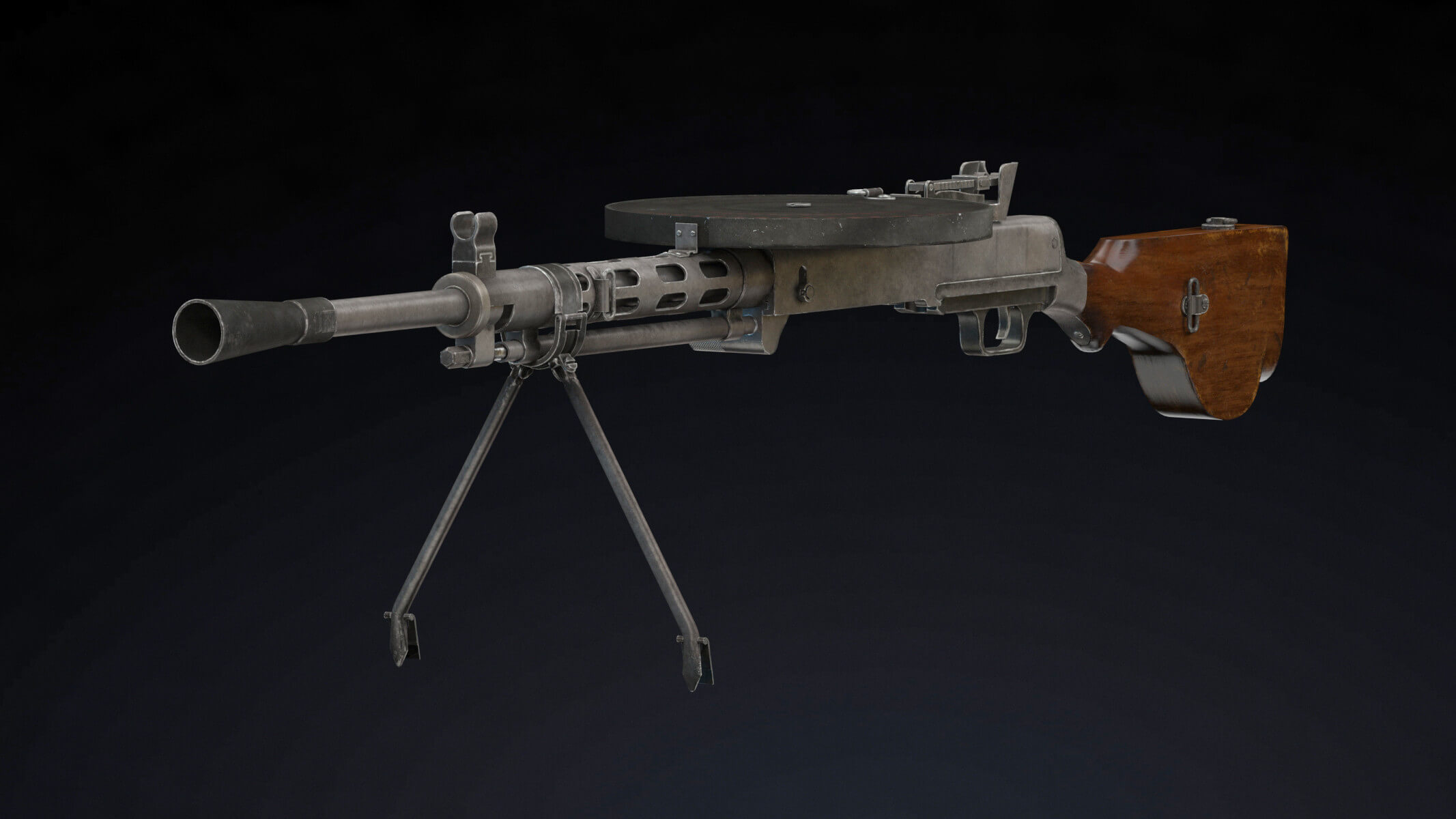 Degtyaryov Machine Gun Low Poly - 3D Model by frezzy