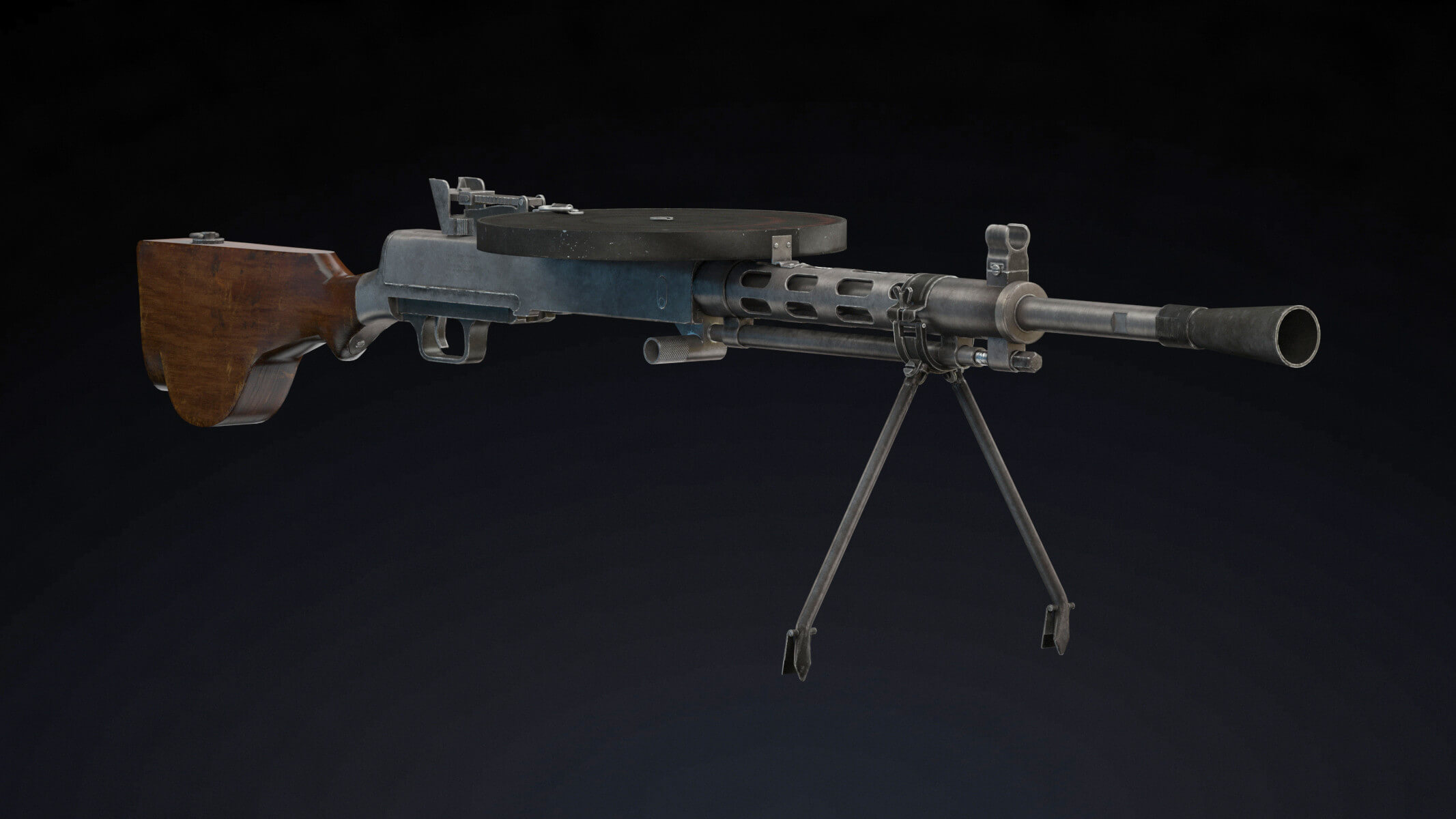 Degtyaryov Machine Gun Low Poly - 3D Model by frezzy