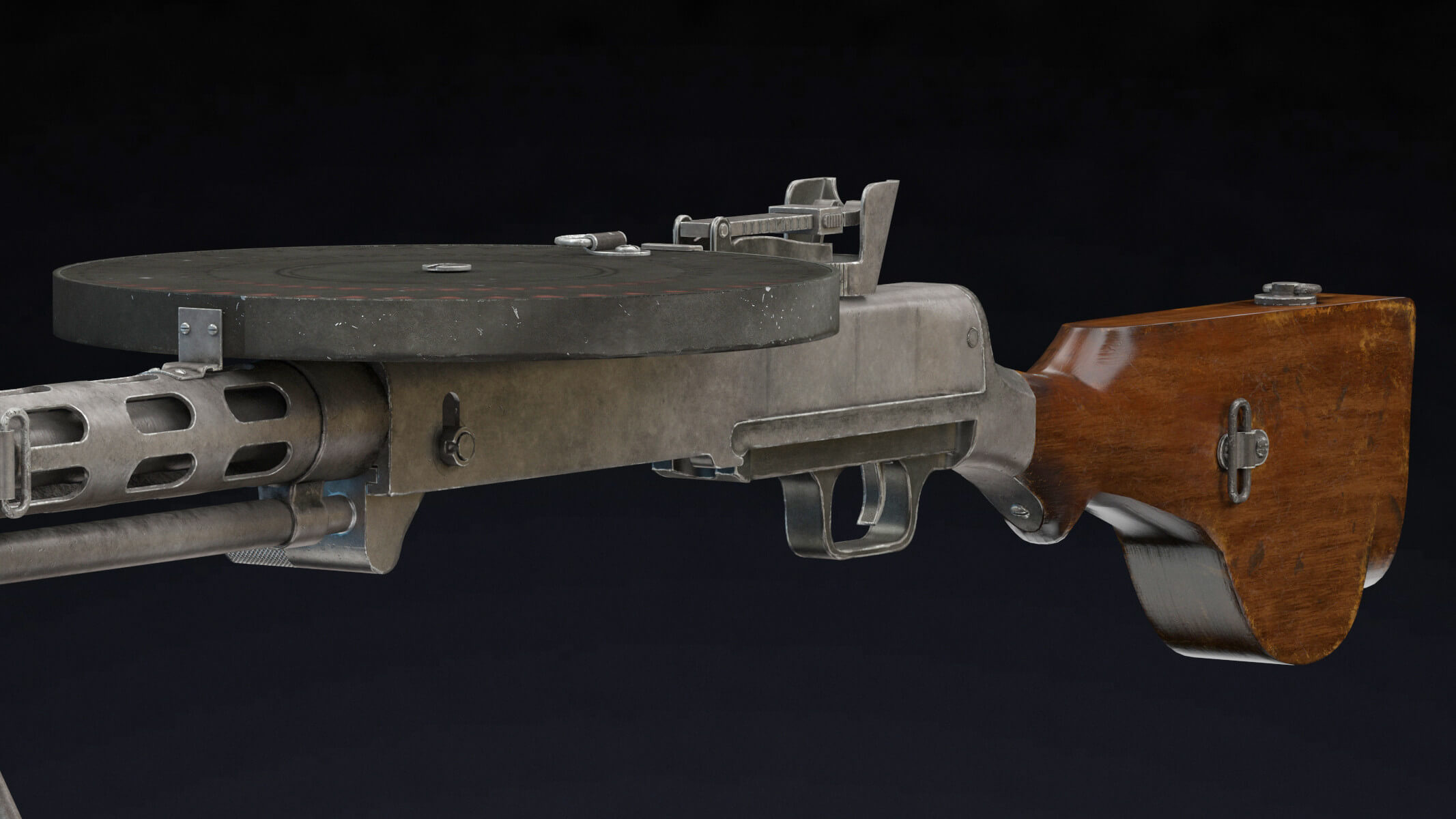 Degtyaryov Machine Gun Low Poly - 3D Model by frezzy