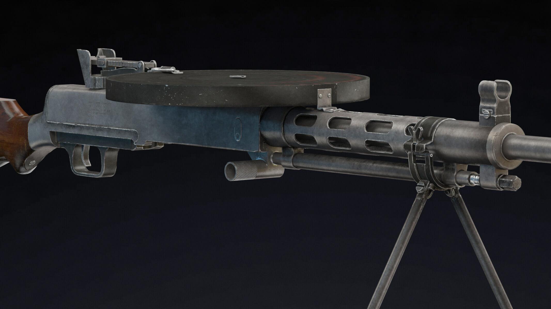 Degtyaryov Machine Gun Low Poly - 3D Model by frezzy