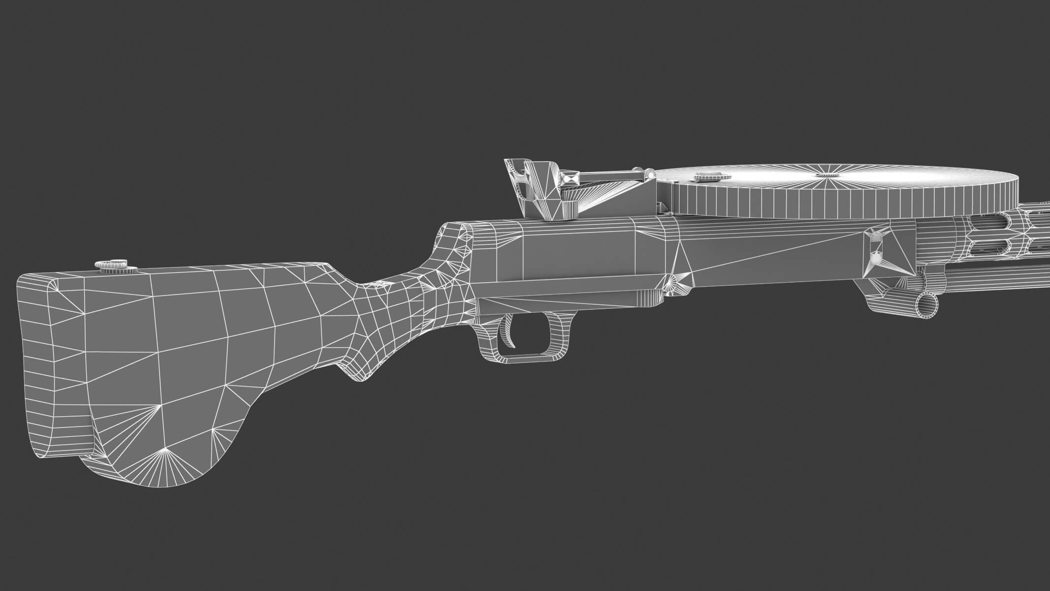 Degtyaryov Machine Gun Low Poly - 3D Model by frezzy