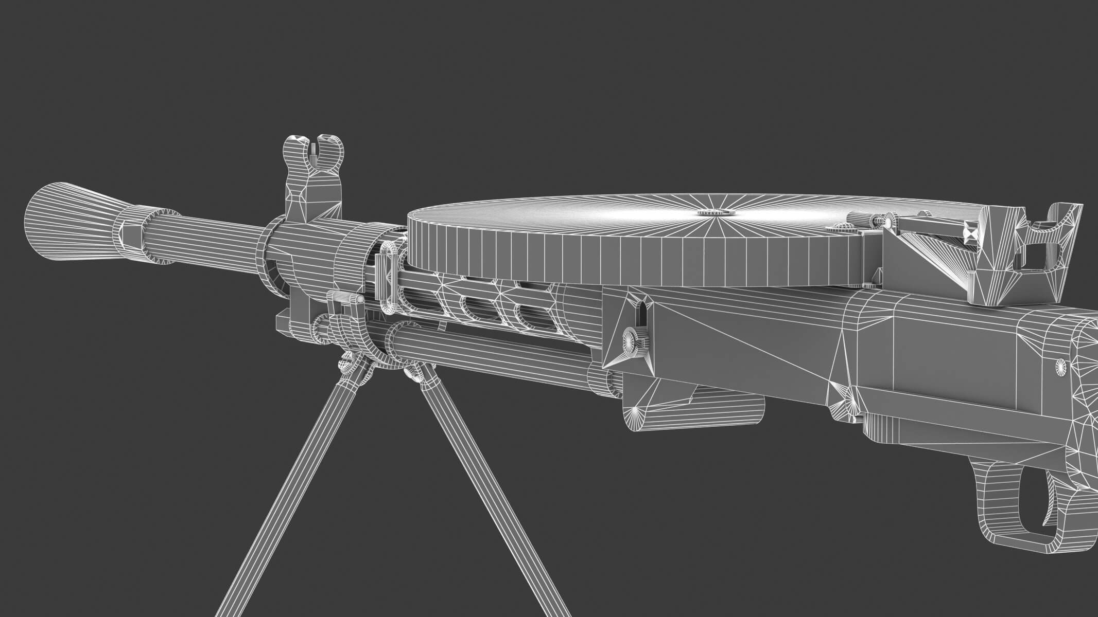Degtyaryov Machine Gun Low Poly - 3D Model by frezzy