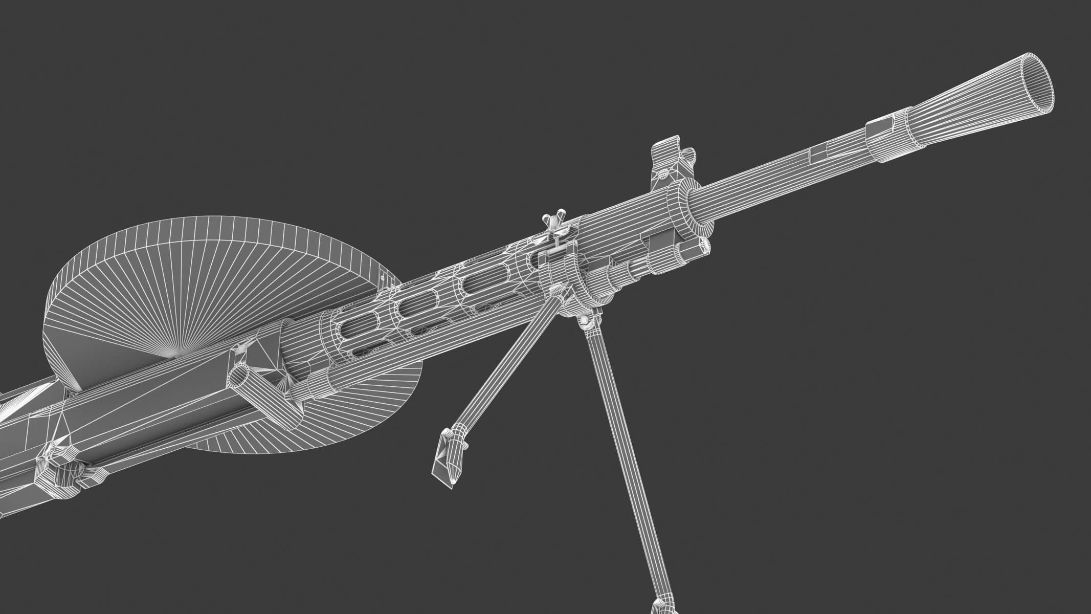 Degtyaryov Machine Gun Low Poly - 3D Model by frezzy