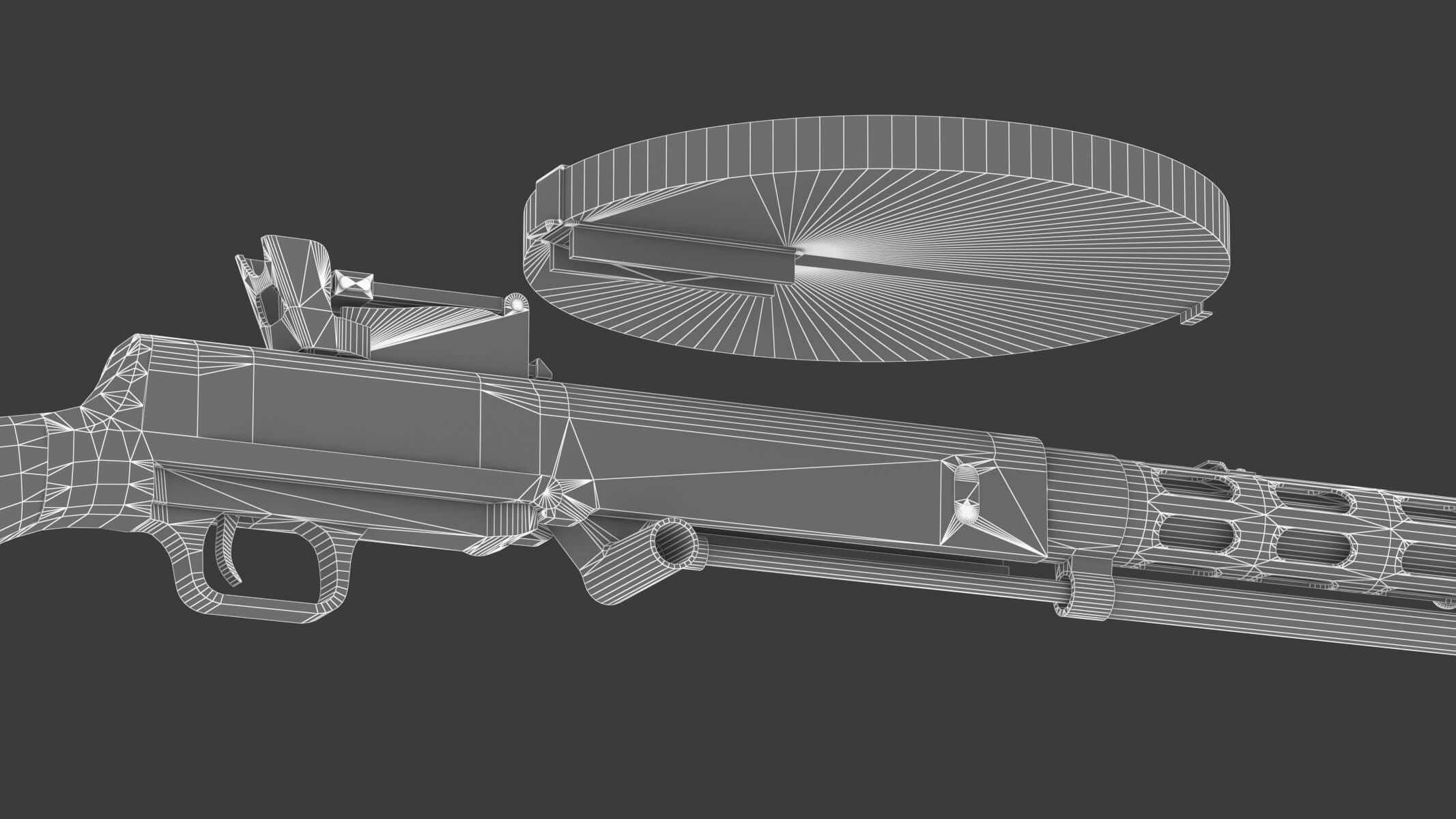 Degtyaryov Machine Gun Low Poly - 3D Model by frezzy