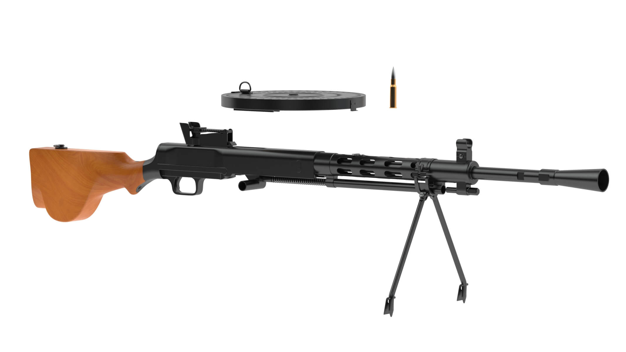 Degtyaryov Machine Gun - 3D Model by frezzy