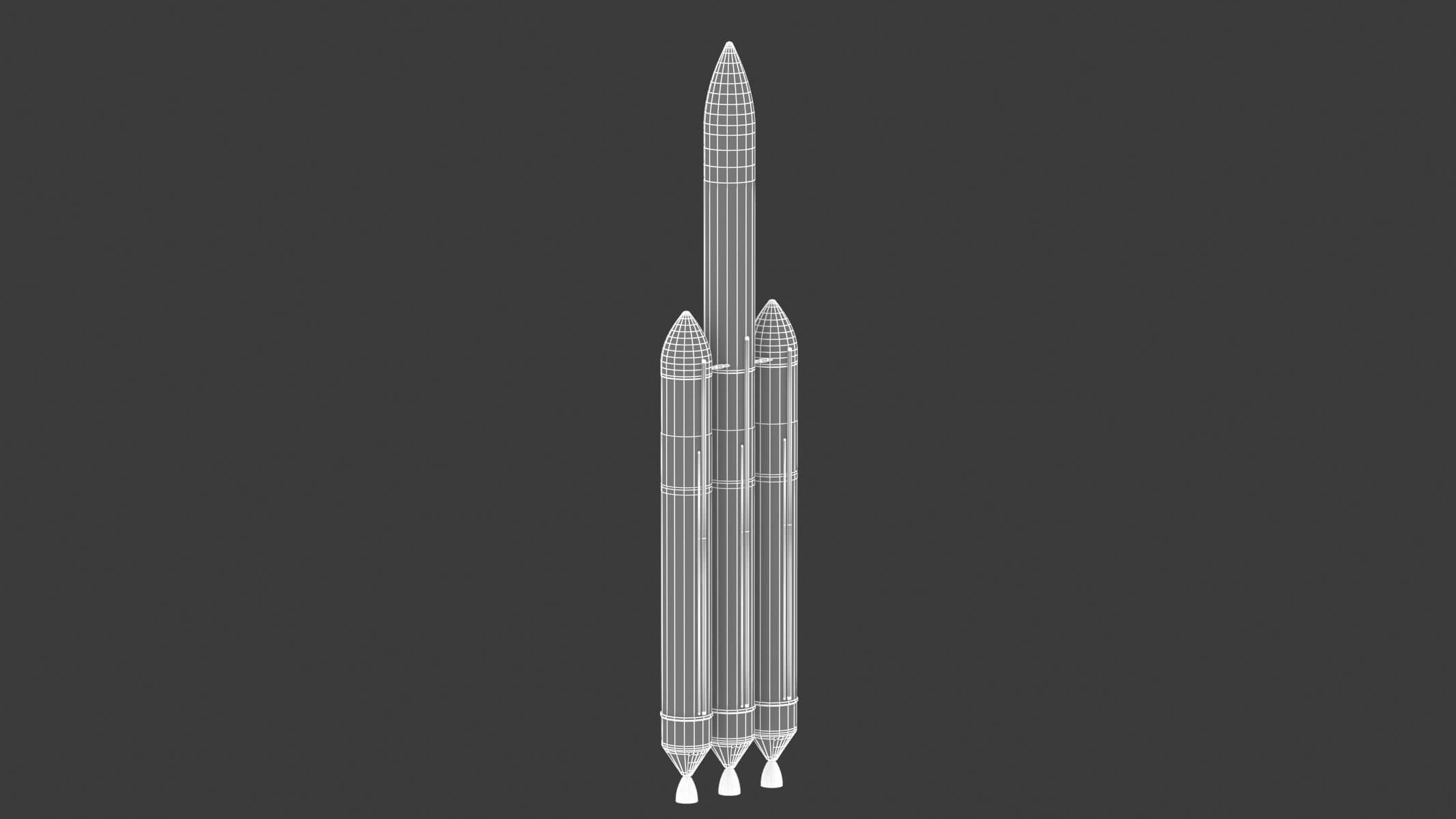 Delta IV Heavy Rocket - 3D Model by frezzy