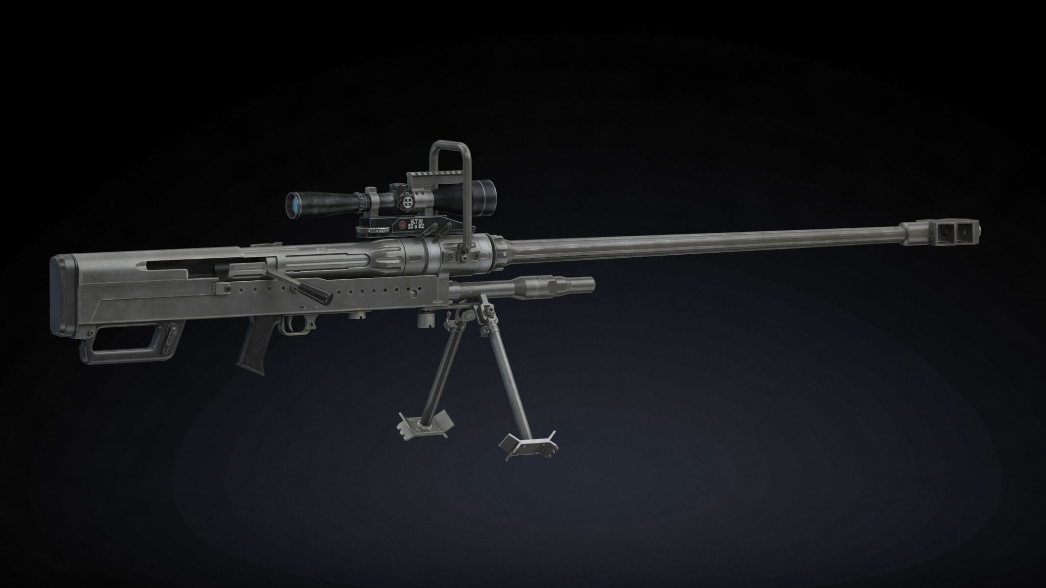 Denel NTW-20 Low Poly 3D Model by frezzy