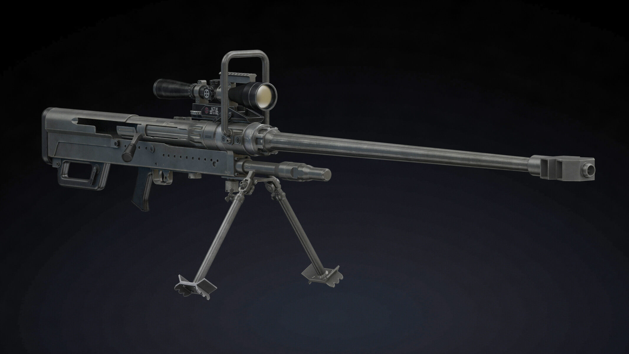 Denel NTW-20 Low Poly 3D Model by frezzy