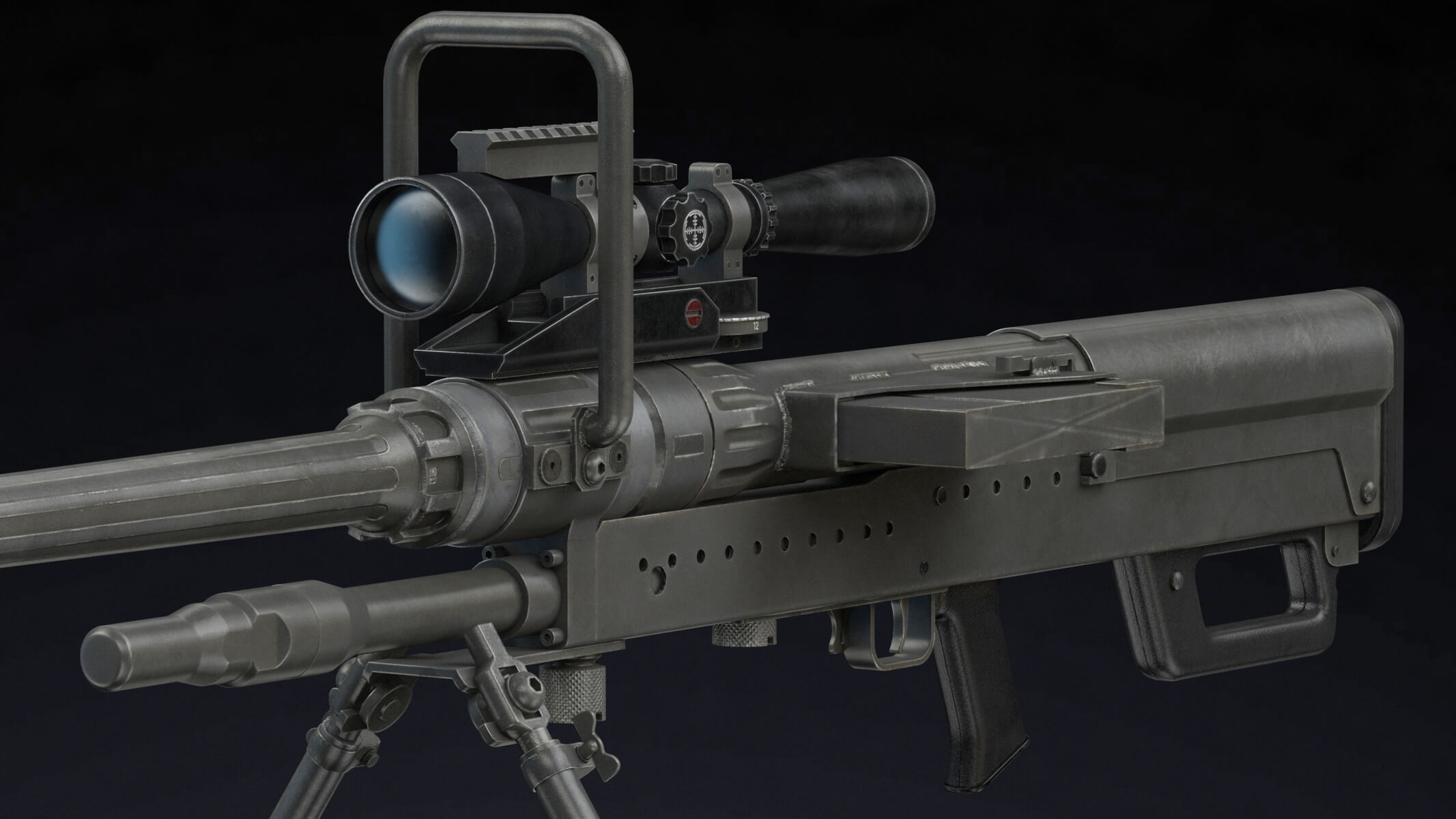 Denel NTW-20 Low Poly 3D Model by frezzy