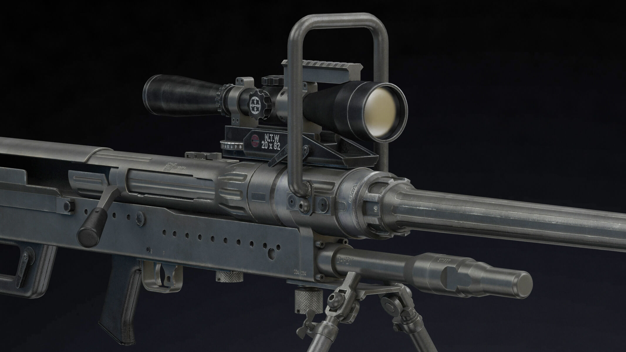 Denel NTW-20 Low Poly 3D Model by frezzy