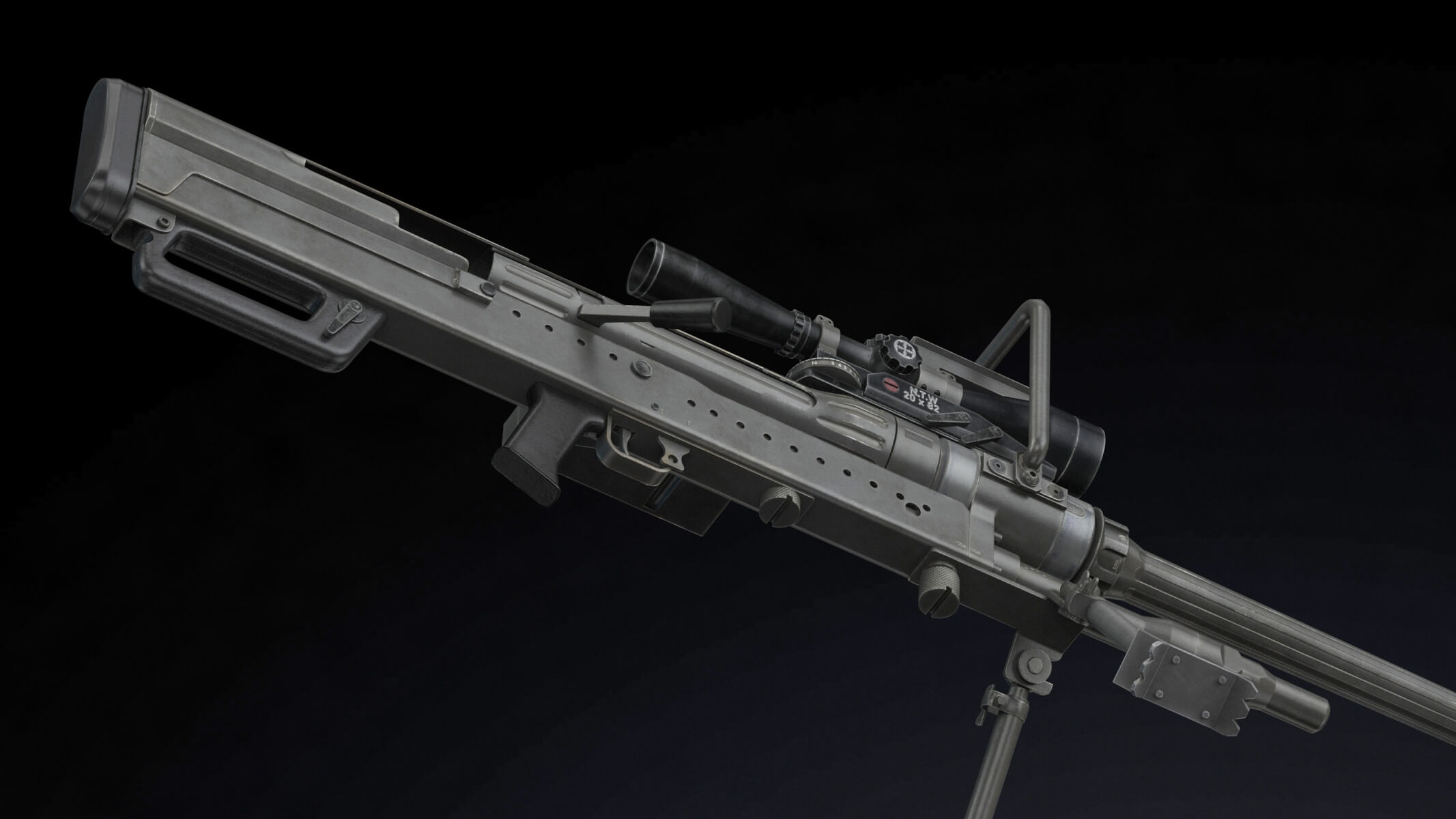 Denel NTW-20 Low Poly 3D Model by frezzy