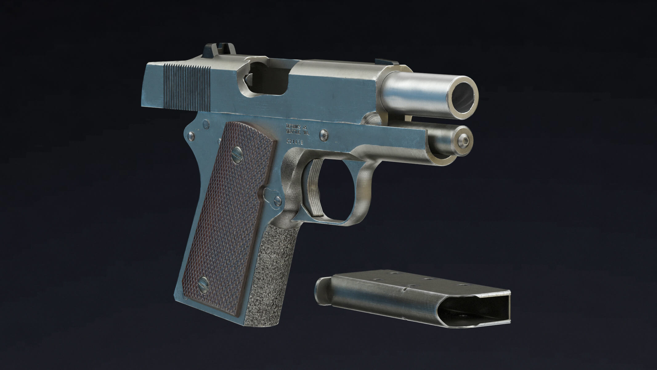 Detonics Combat Master Low Poly - 3D Model by frezzy