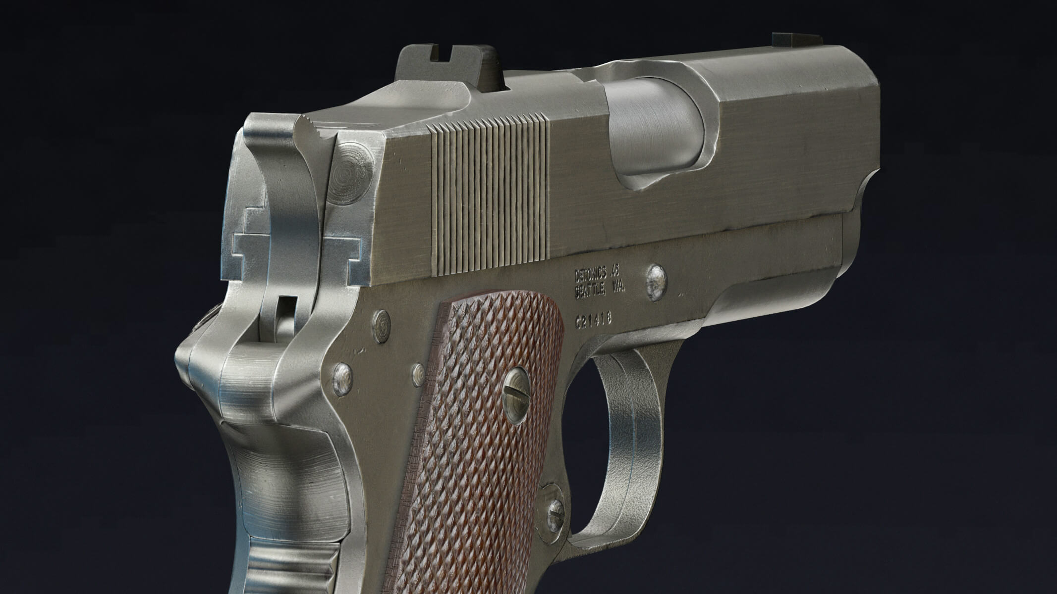 Detonics Combat Master Low Poly - 3D Model by frezzy