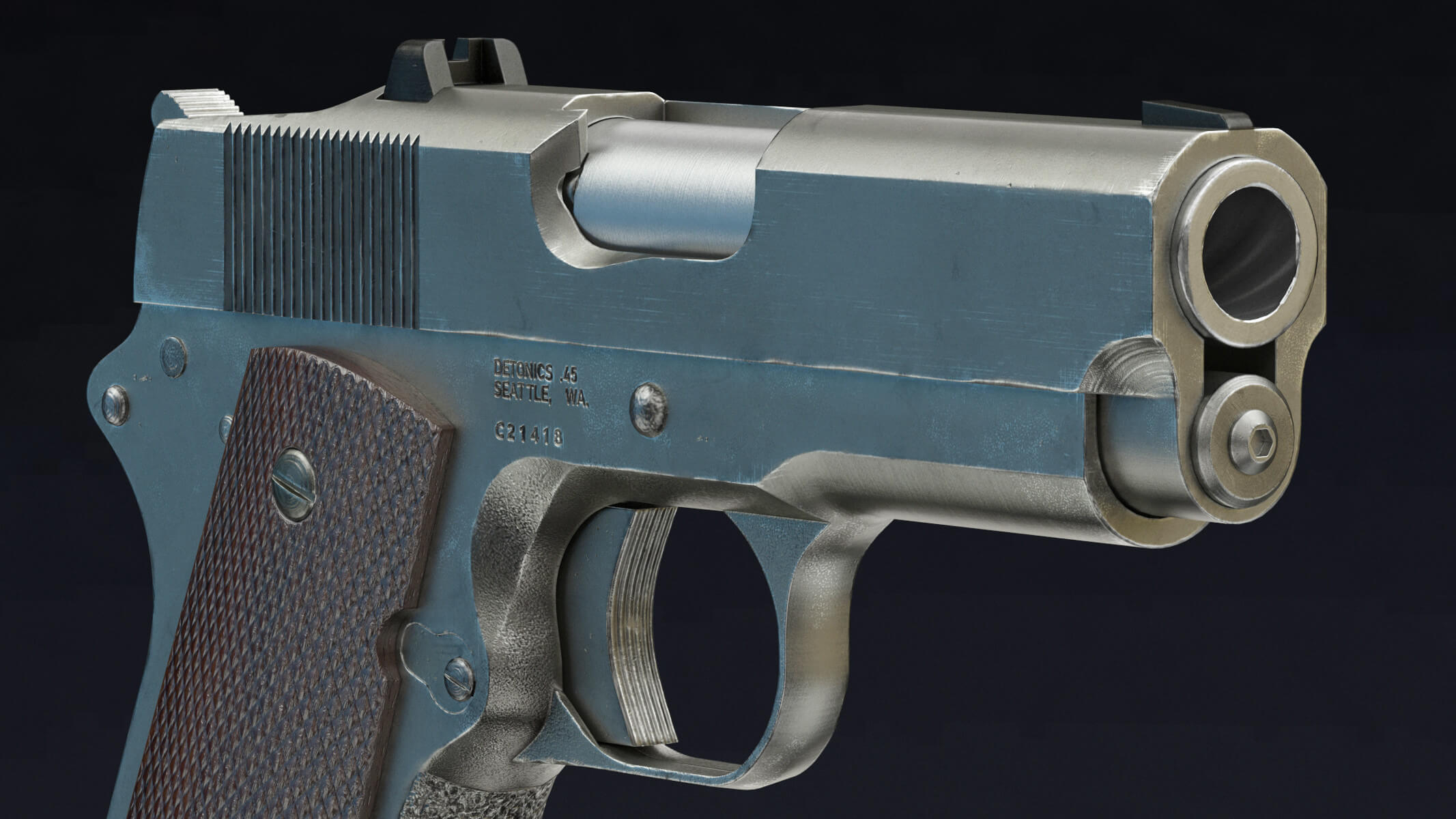 Detonics Combat Master Low Poly - 3D Model by frezzy