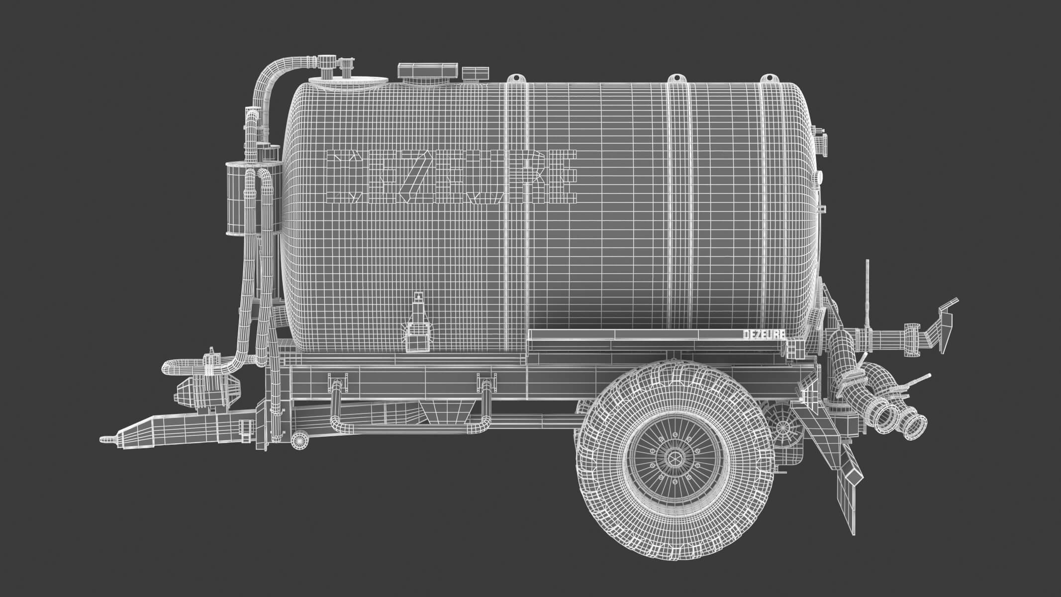 Dezeure Slurry Spreader Transline 2 Wheels - 3D Model by frezzy