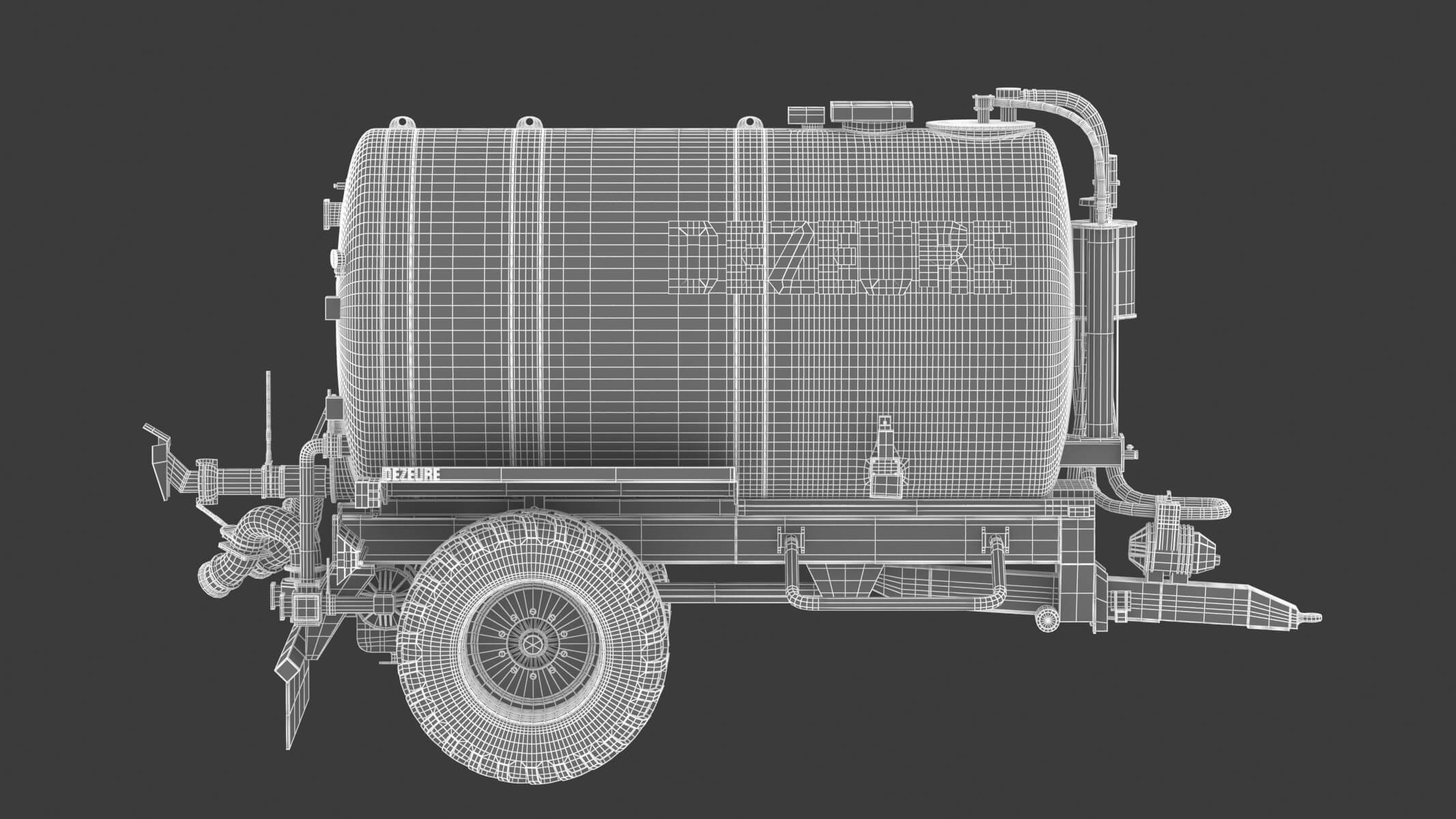 Dezeure Slurry Spreader Transline 2 Wheels - 3D Model by frezzy